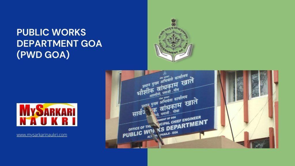 Public Works Department Goa (PWD Goa) Recruitment - MySarkariNaukri En