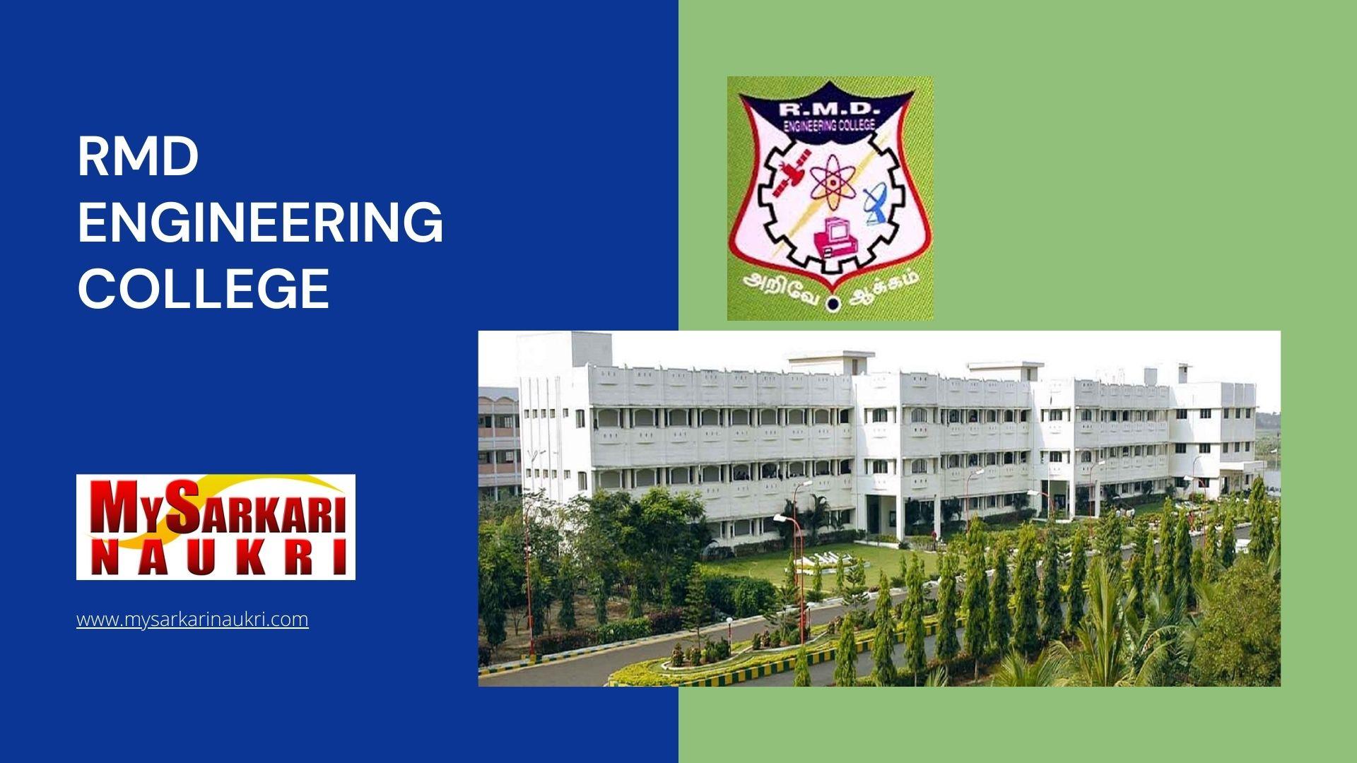 RMD Engineering College Recruitment - MySarkariNaukri En