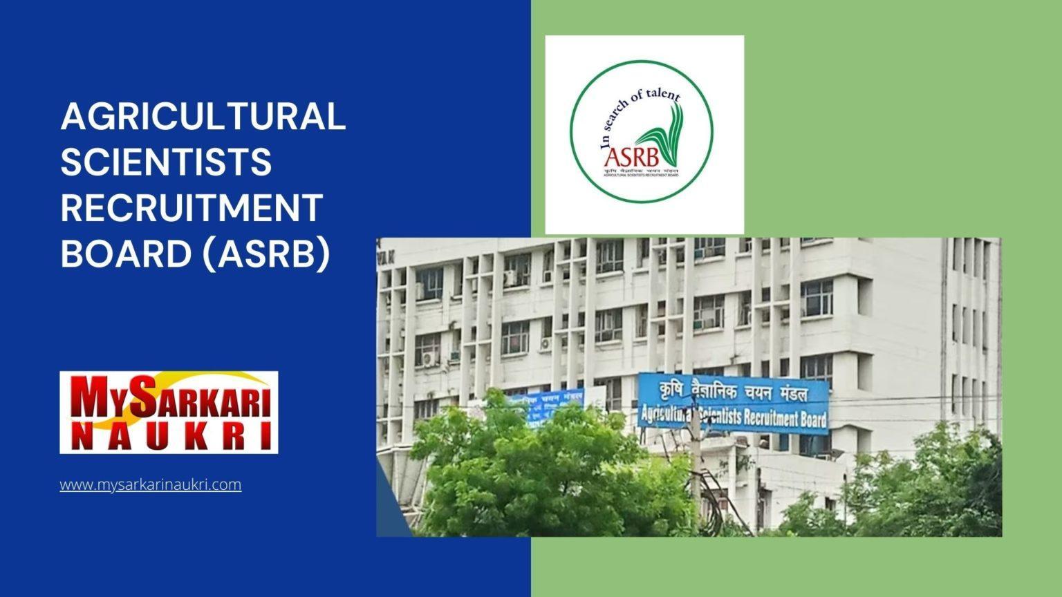 ASRB Recruitment: Apply for Various Positions - MySarkariNaukri En