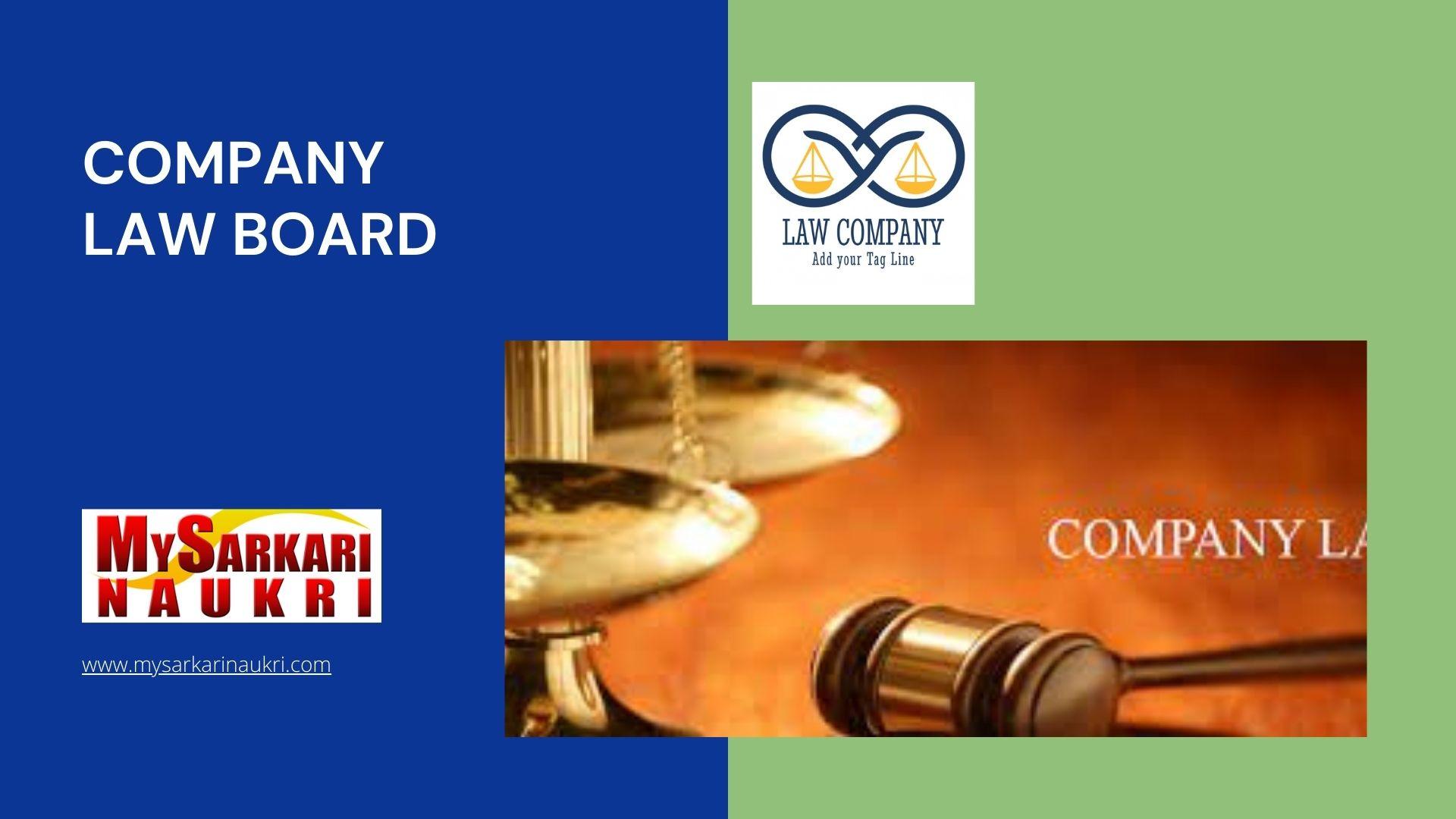 Company Law Board Recruitment - MySarkariNaukri En