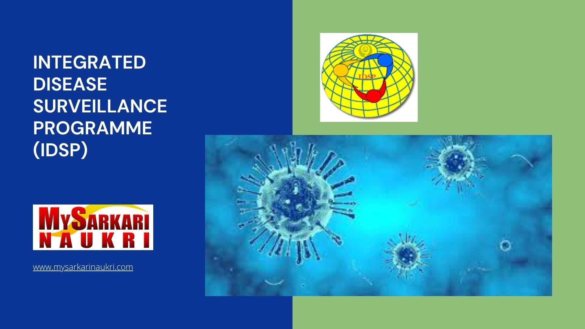 Integrated Disease Surveillance Programme (IDSP) Recruitment ...