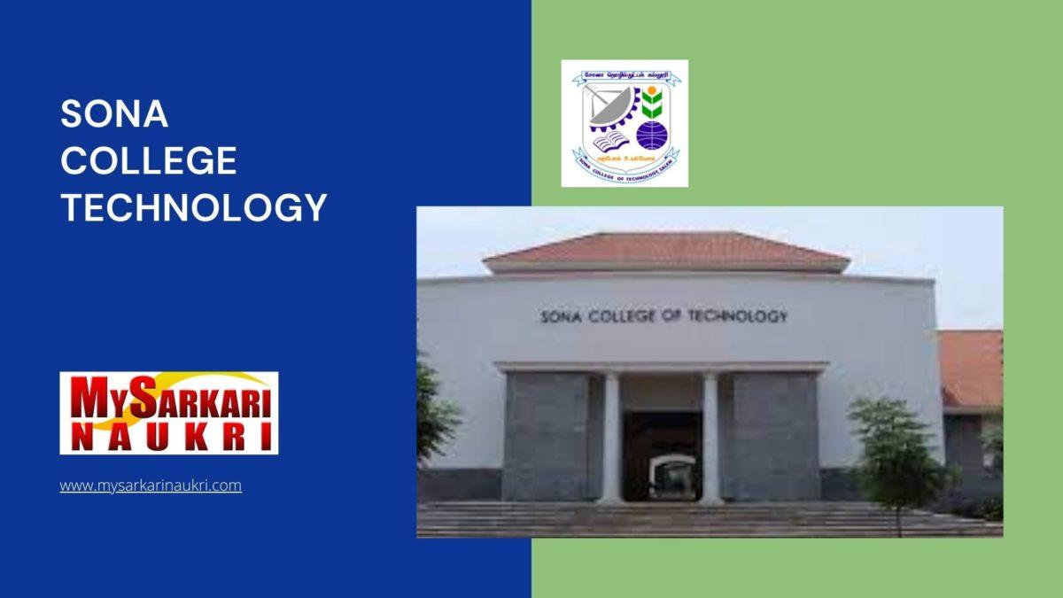 Sona College Technology Recruitment - MySarkariNaukri En