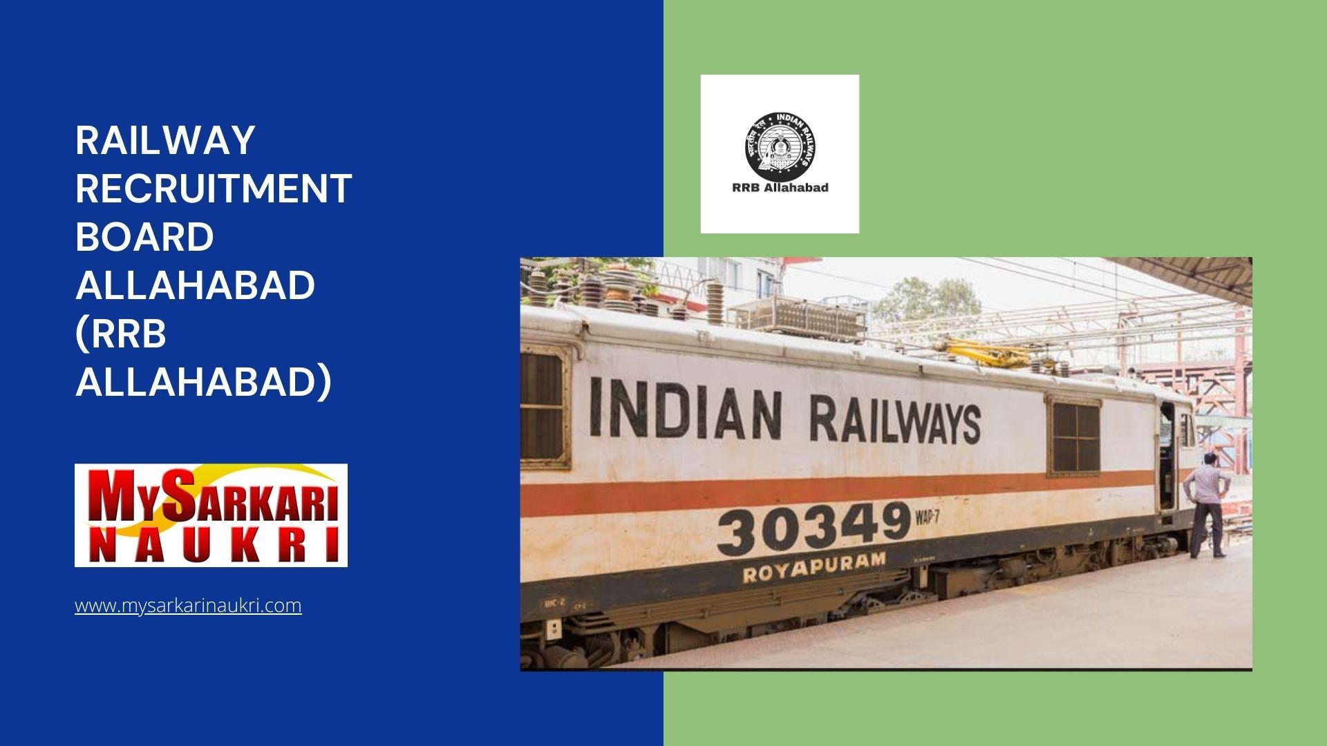 Railway Recruitment Board Allahabad (RRB Allahabad) Recruitment ...