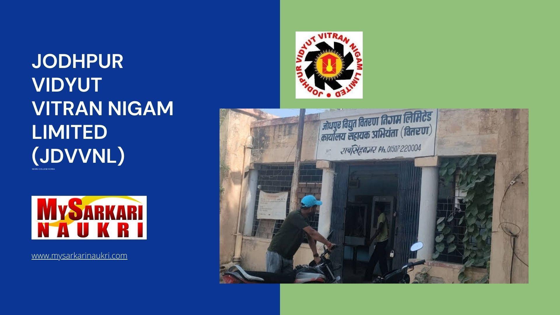 Jodhpur Vidyut Vitran Nigam Limited (JDVVNL) Recruitment - MySarkariNaukri En