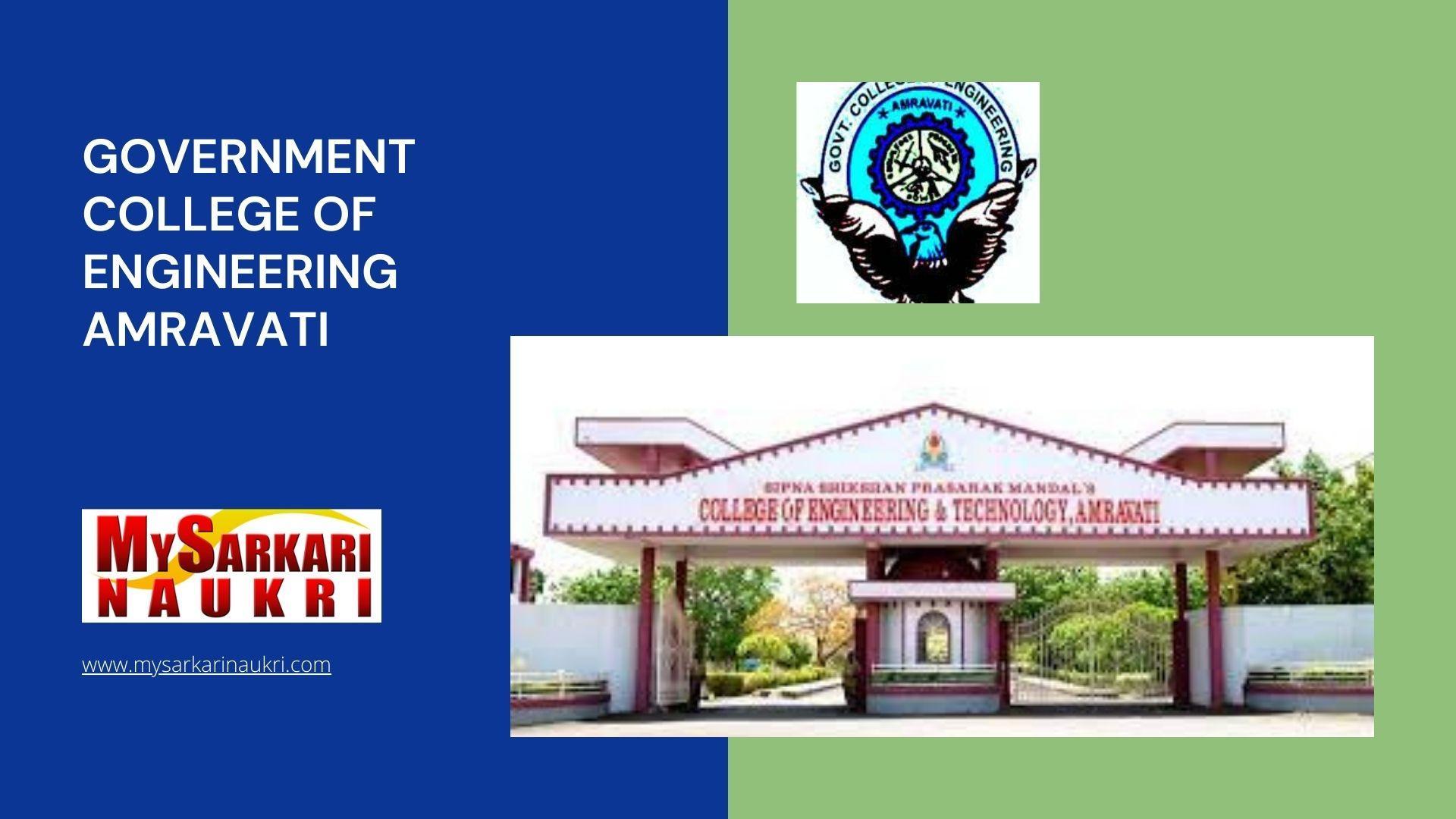 Government College of Engineering (GCE) Amravati Recruitment ...