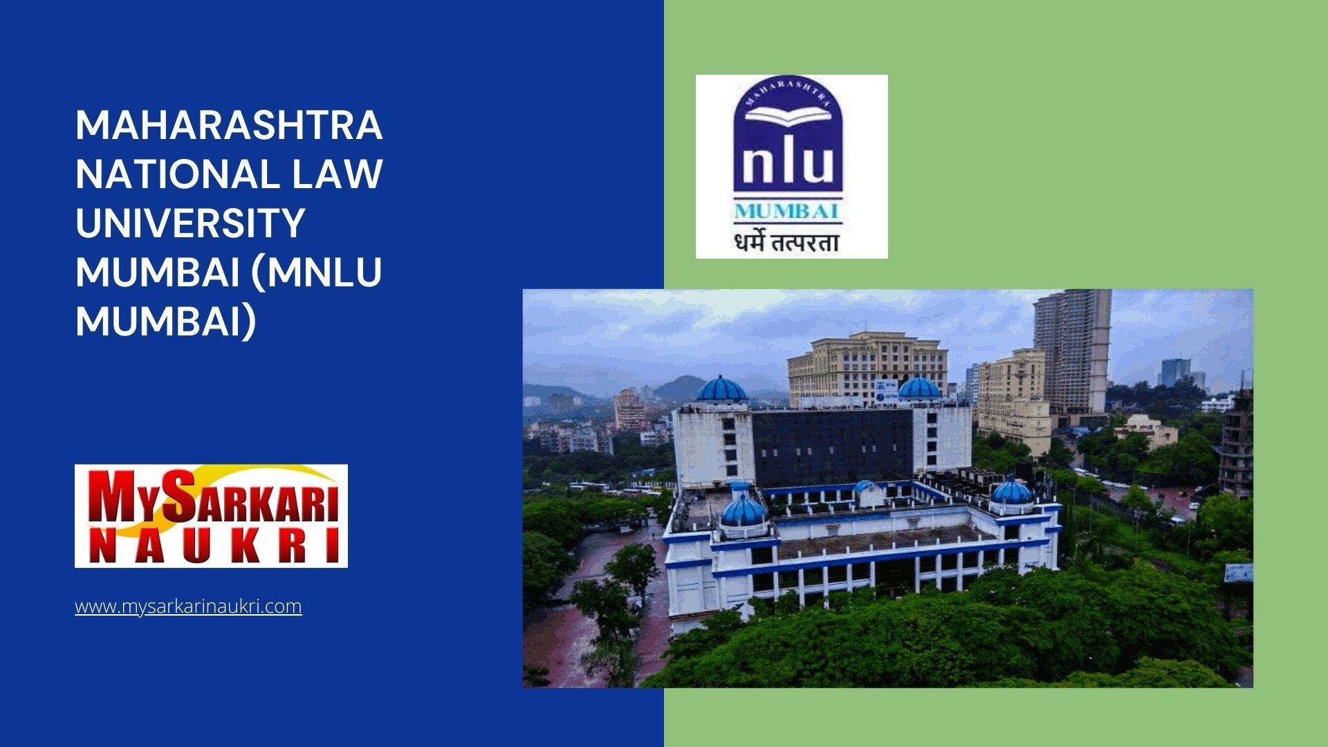 Maharashtra National Law University Mumbai (MNLU Mumbai) Recruitment ...