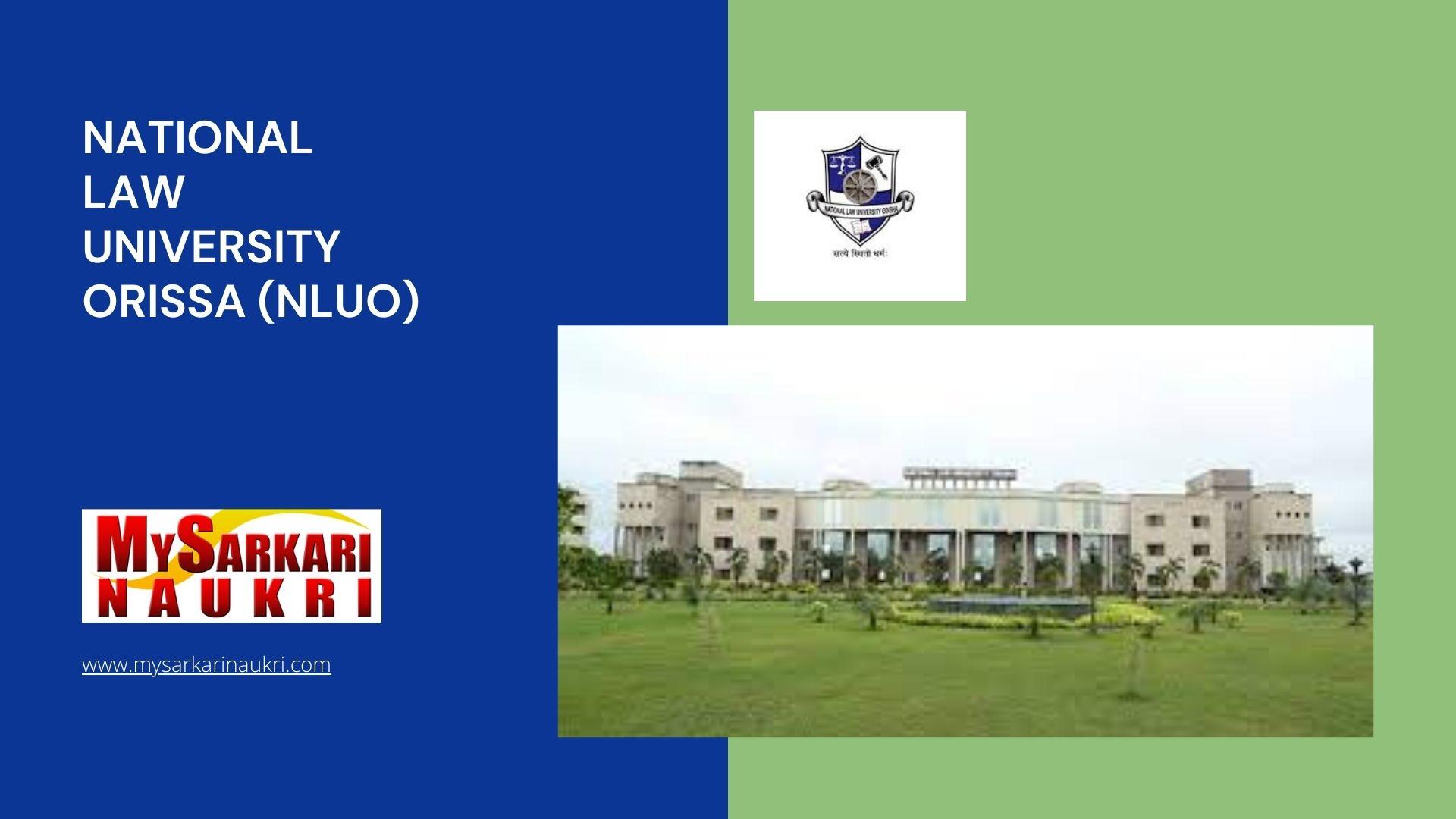 National Law University Orissa (NLUO) Recruitment - MySarkariNaukri En