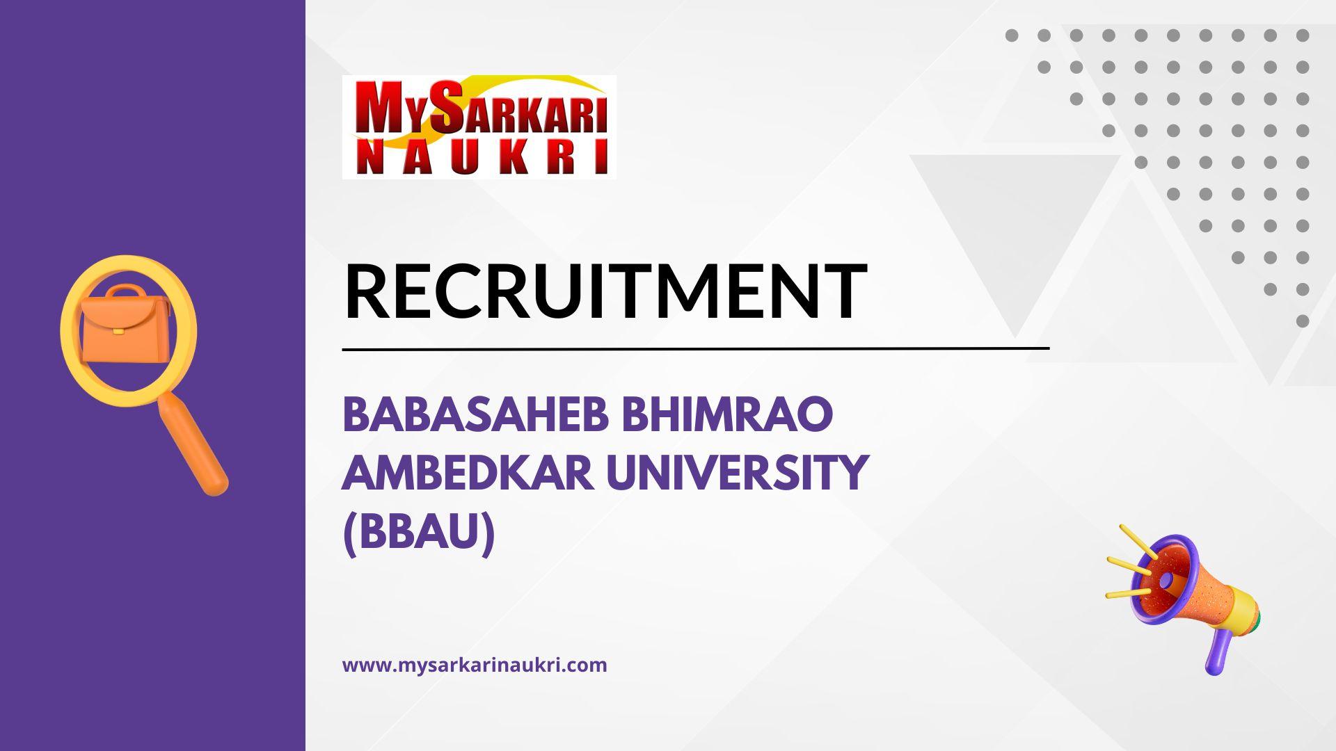 Babasaheb Bhimrao Ambedkar University (BBAU) Recruitment - MySarkariNaukri En
