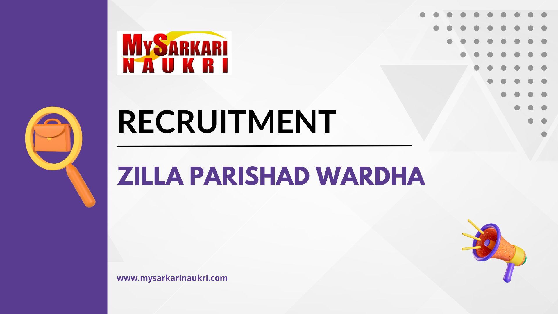 Zilla Parishad Wardha Recruitment - MySarkariNaukri En