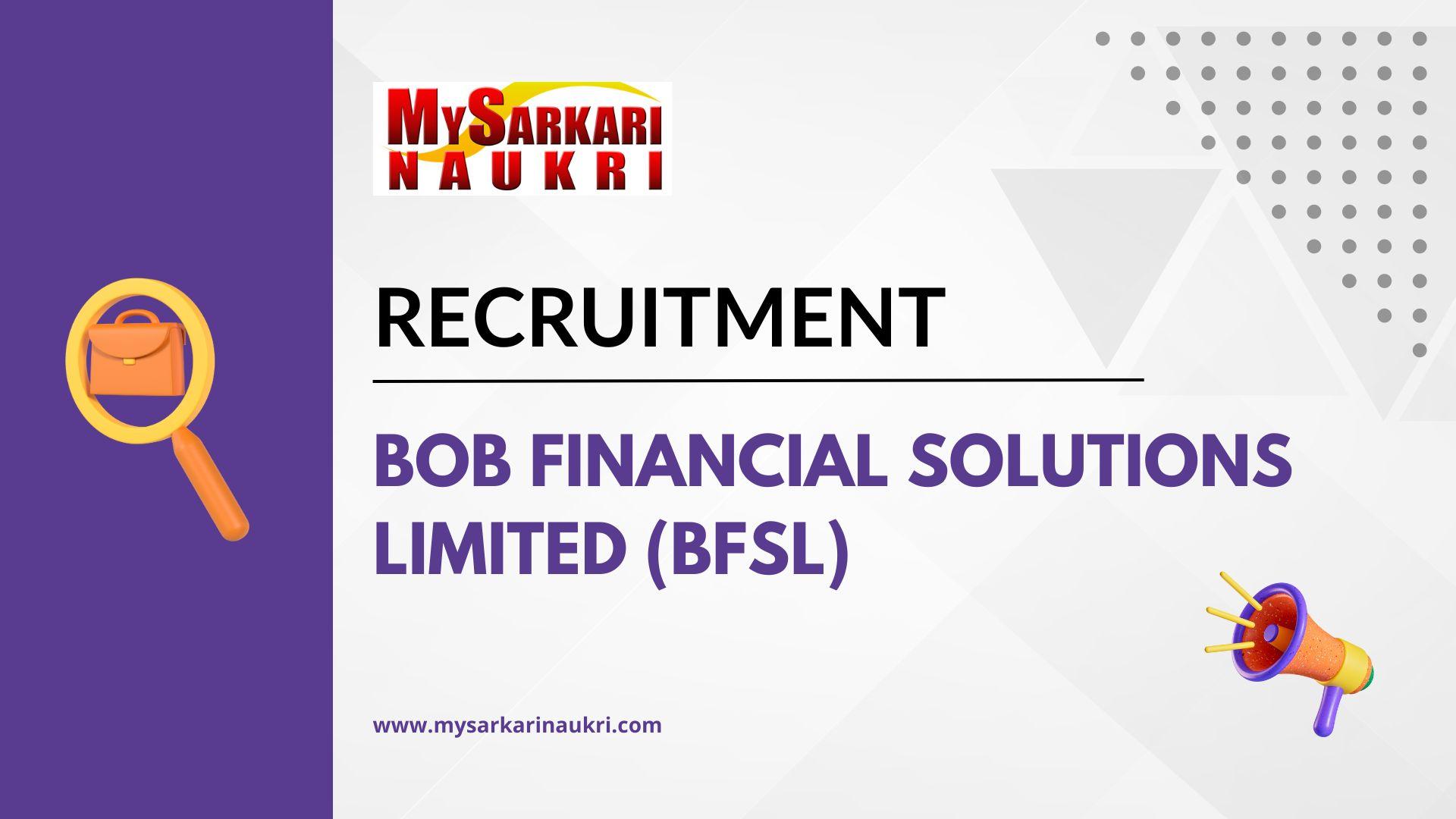 BOB Financial Solutions Limited (BFSL) Recruitment - MySarkariNaukri En