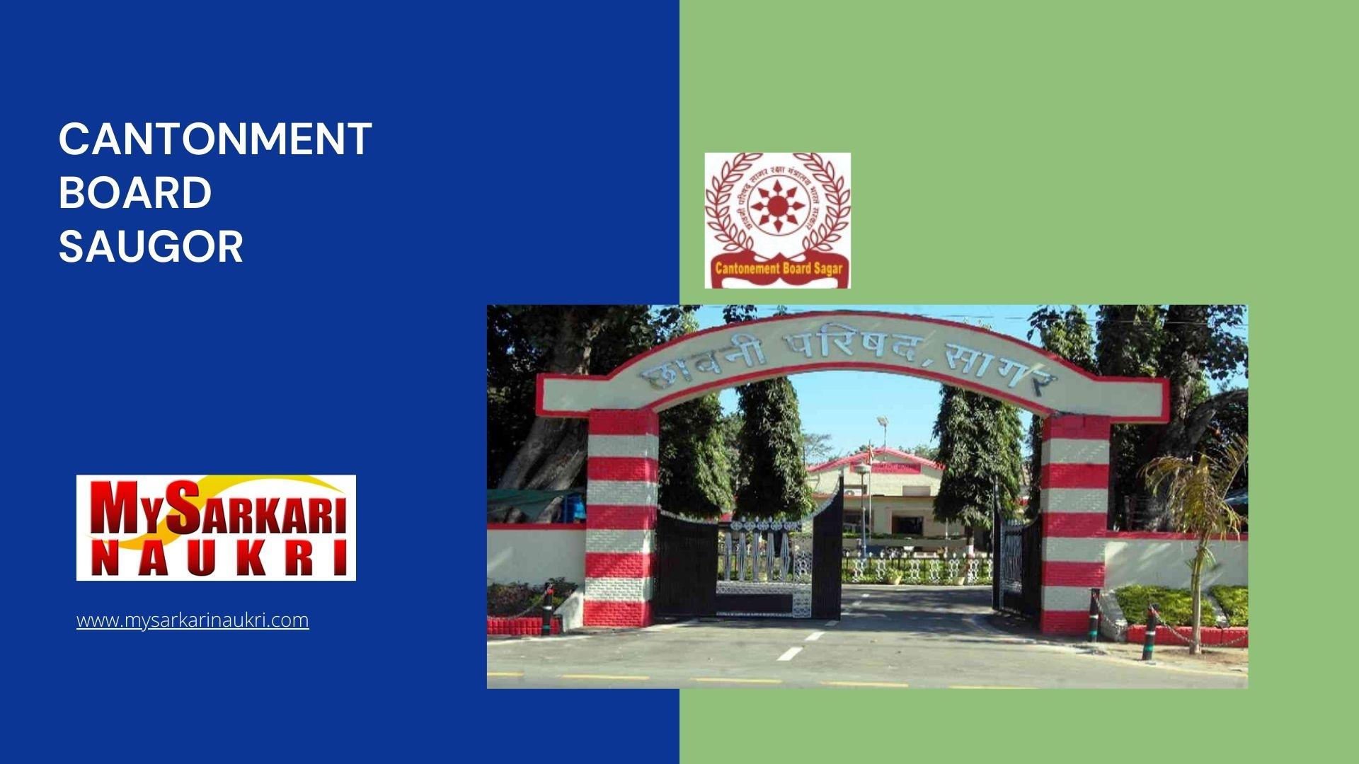 Cantonment Board Saugor Recruitment - MySarkariNaukri En