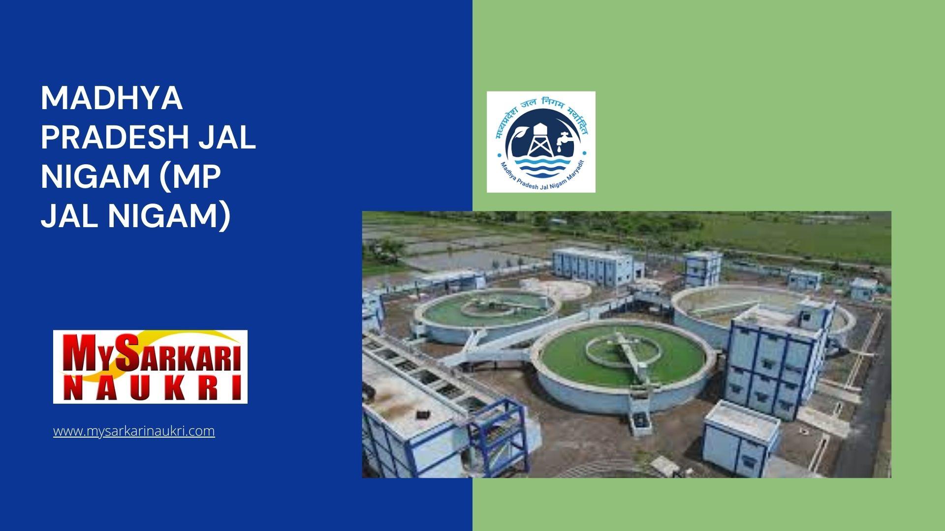 Madhya Pradesh Jal Nigam (MP Jal Nigam) Recruitment - MySarkariNaukri En