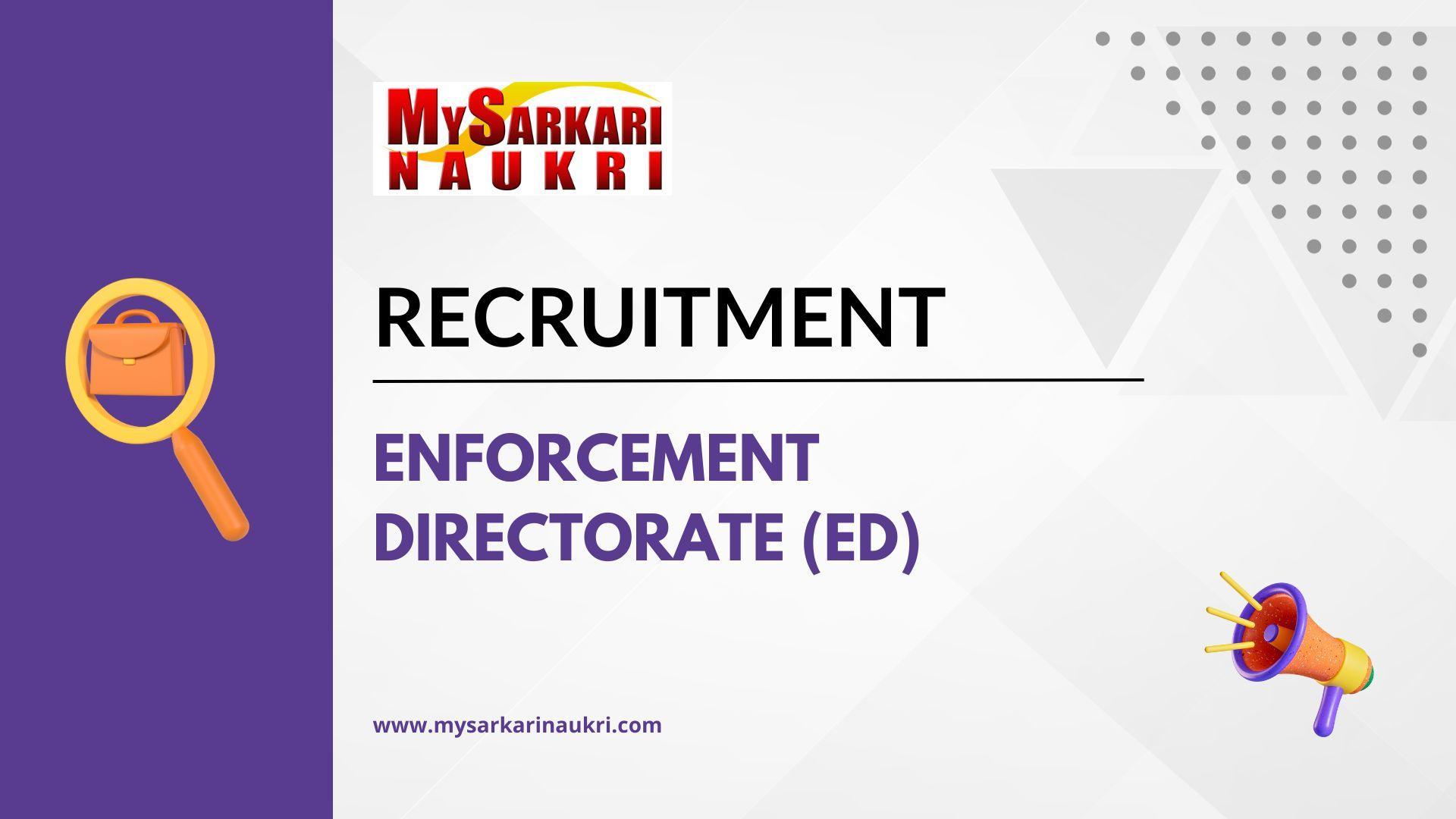 Enforcement Directorate (ED) Recruitment - MySarkariNaukri En