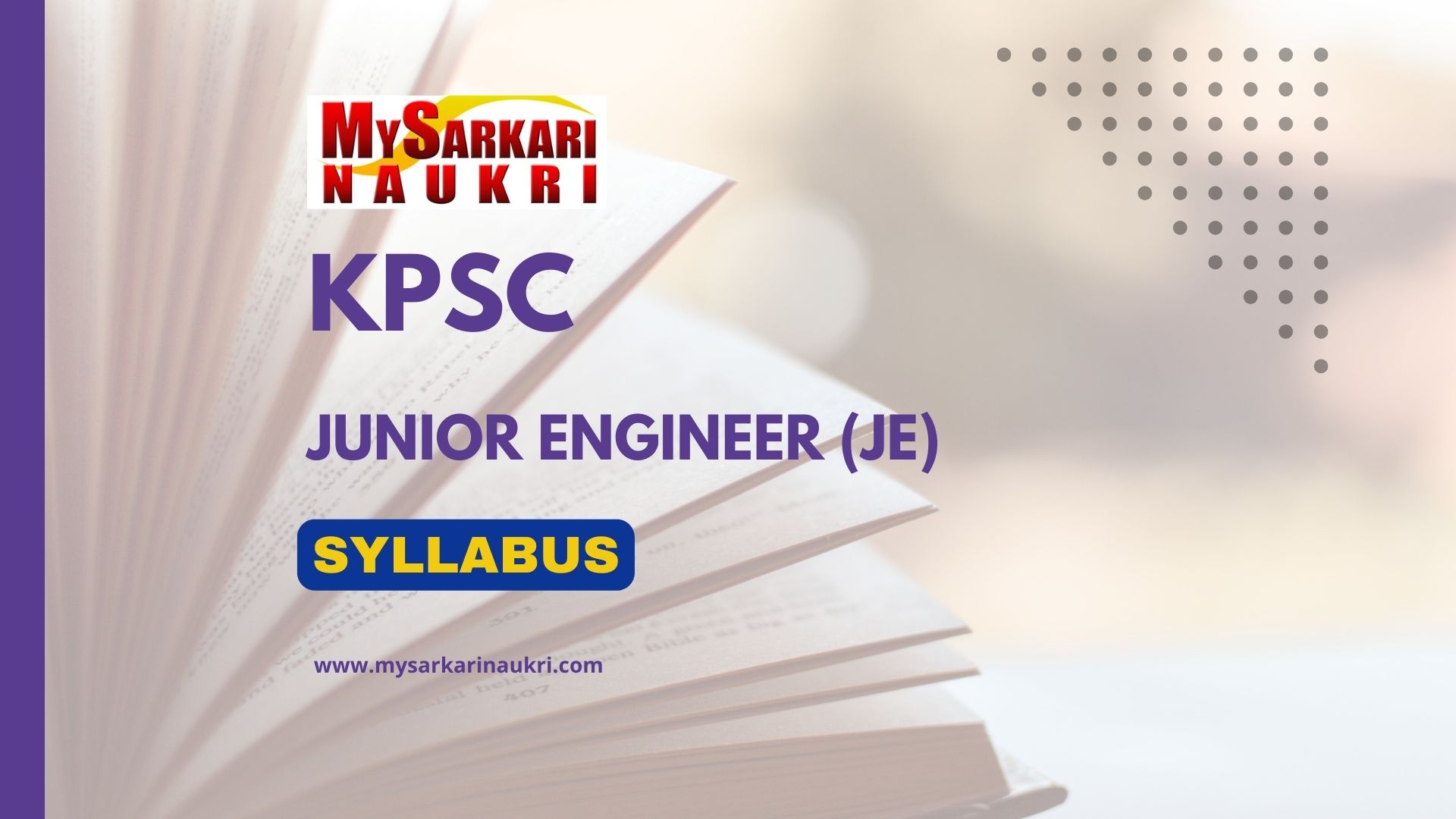 KPSC Junior Engineer (JE) Syllabus & Exam Pattern - MySarkariNaukri En