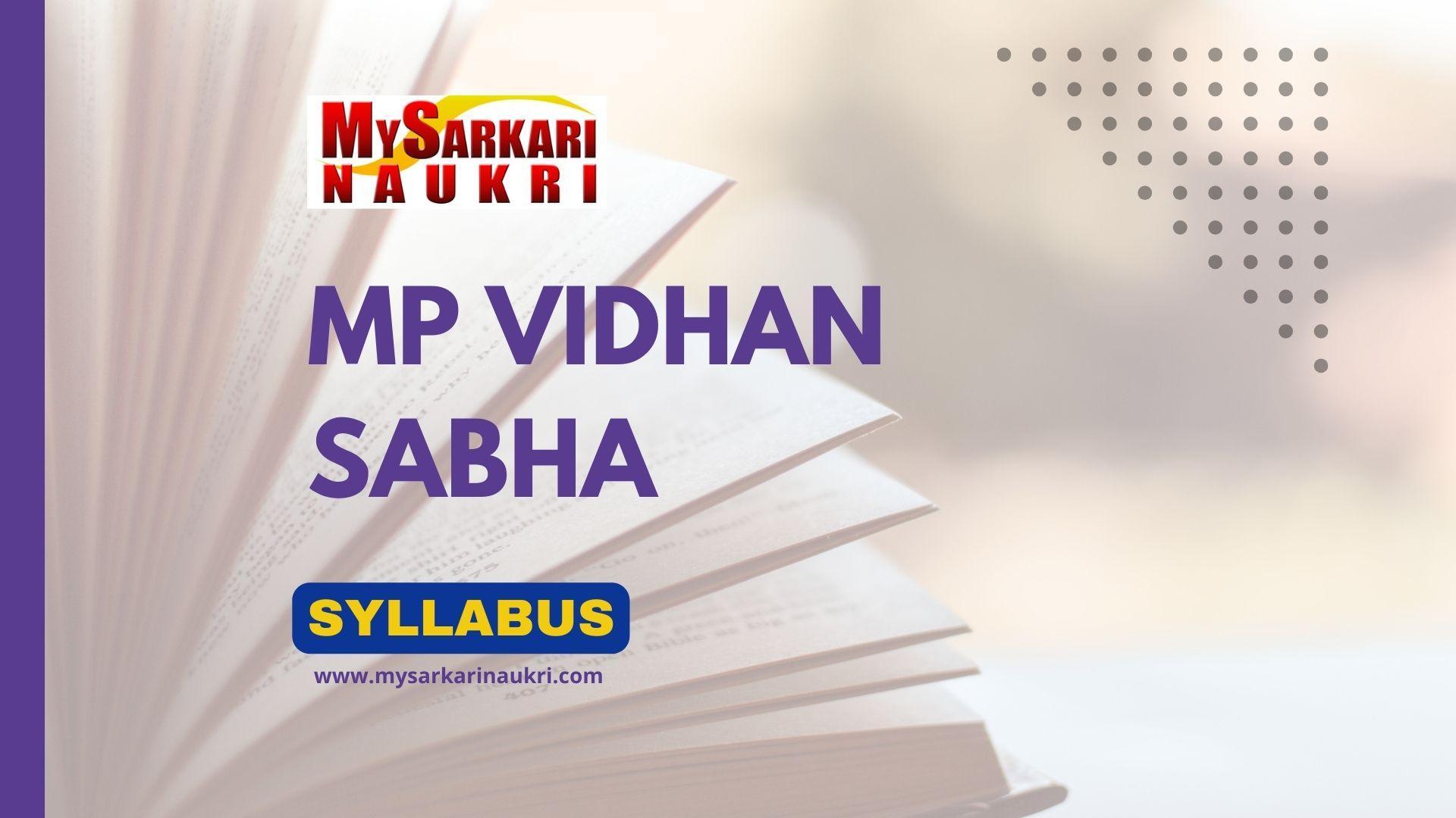MP Vidhan Sabha Syllabus 2023 & Exam Pattern - MySarkariNaukri En