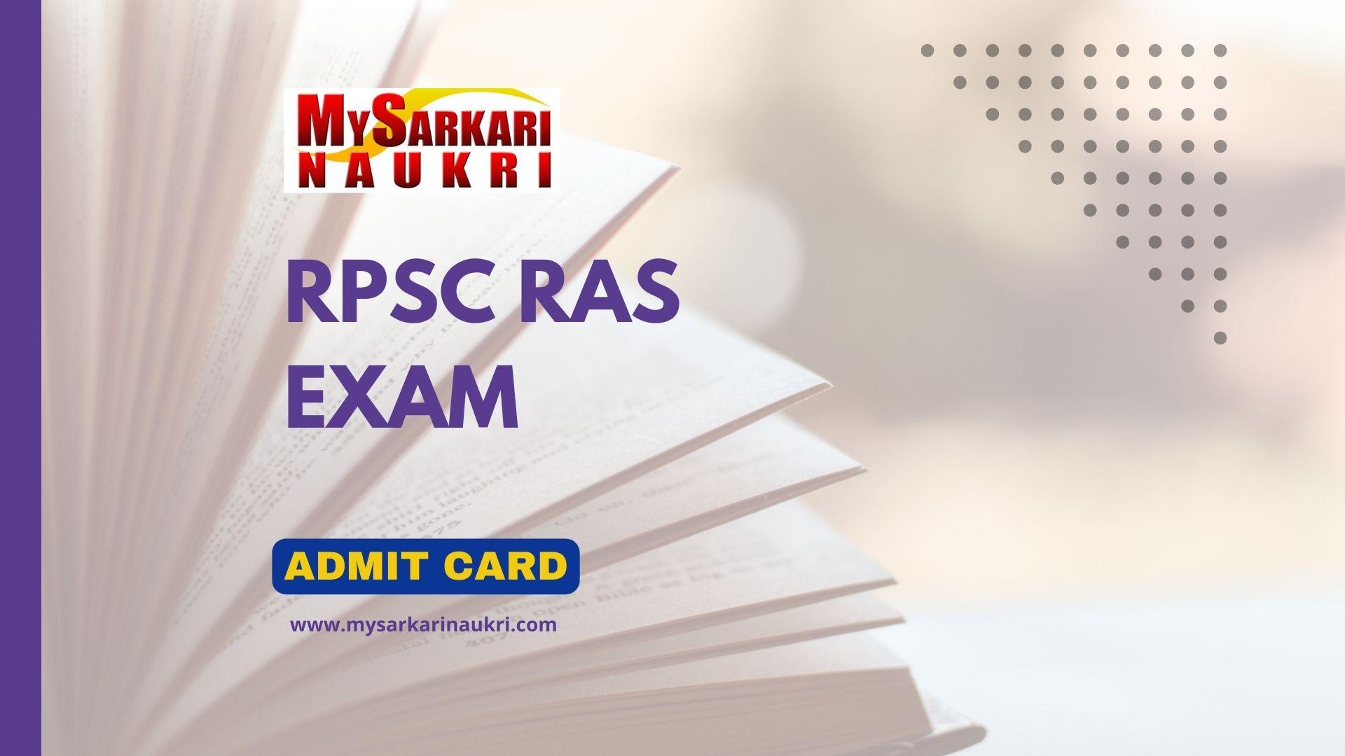 Rajasthan Public Service Commission Releases RPSC RAS Admit Card 2023 ...