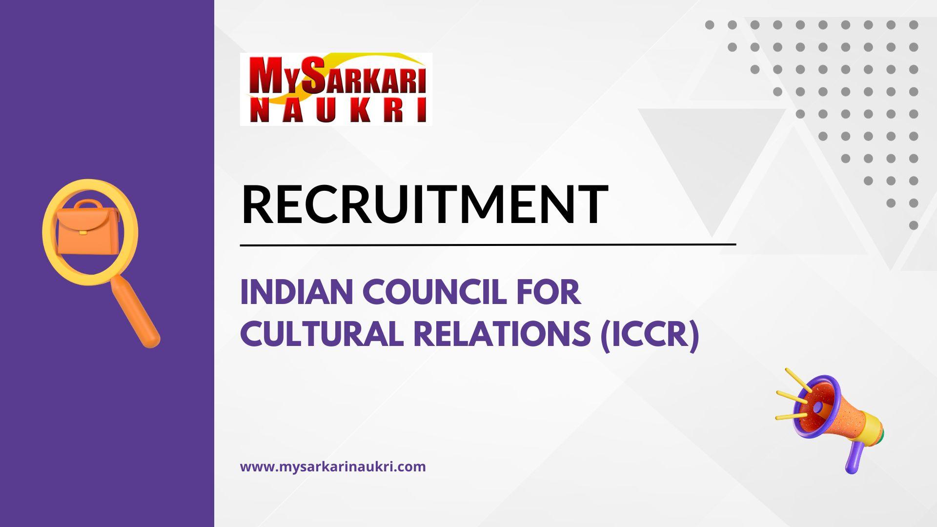 Indian Council For Cultural Relations (ICCR) Recruitment ...