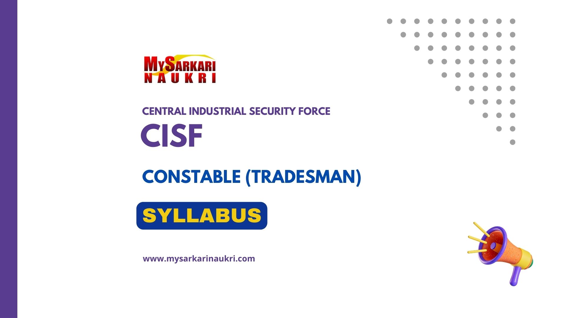 CISF Constable Tradesman Syllabus & Exam Pattern - MySarkariNaukri En