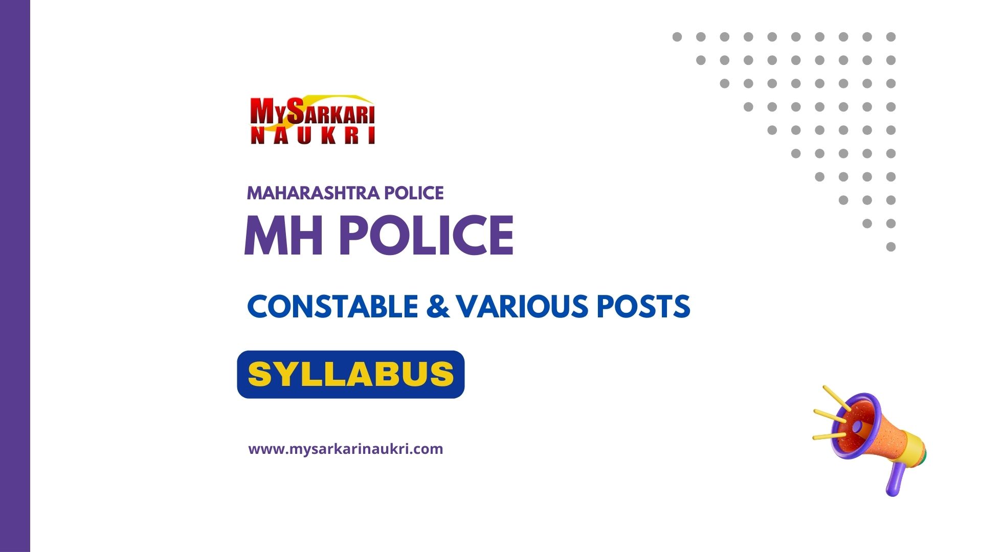 Maharashtra Police Constable Syllabus & Exam Pattern - MySarkariNaukri En
