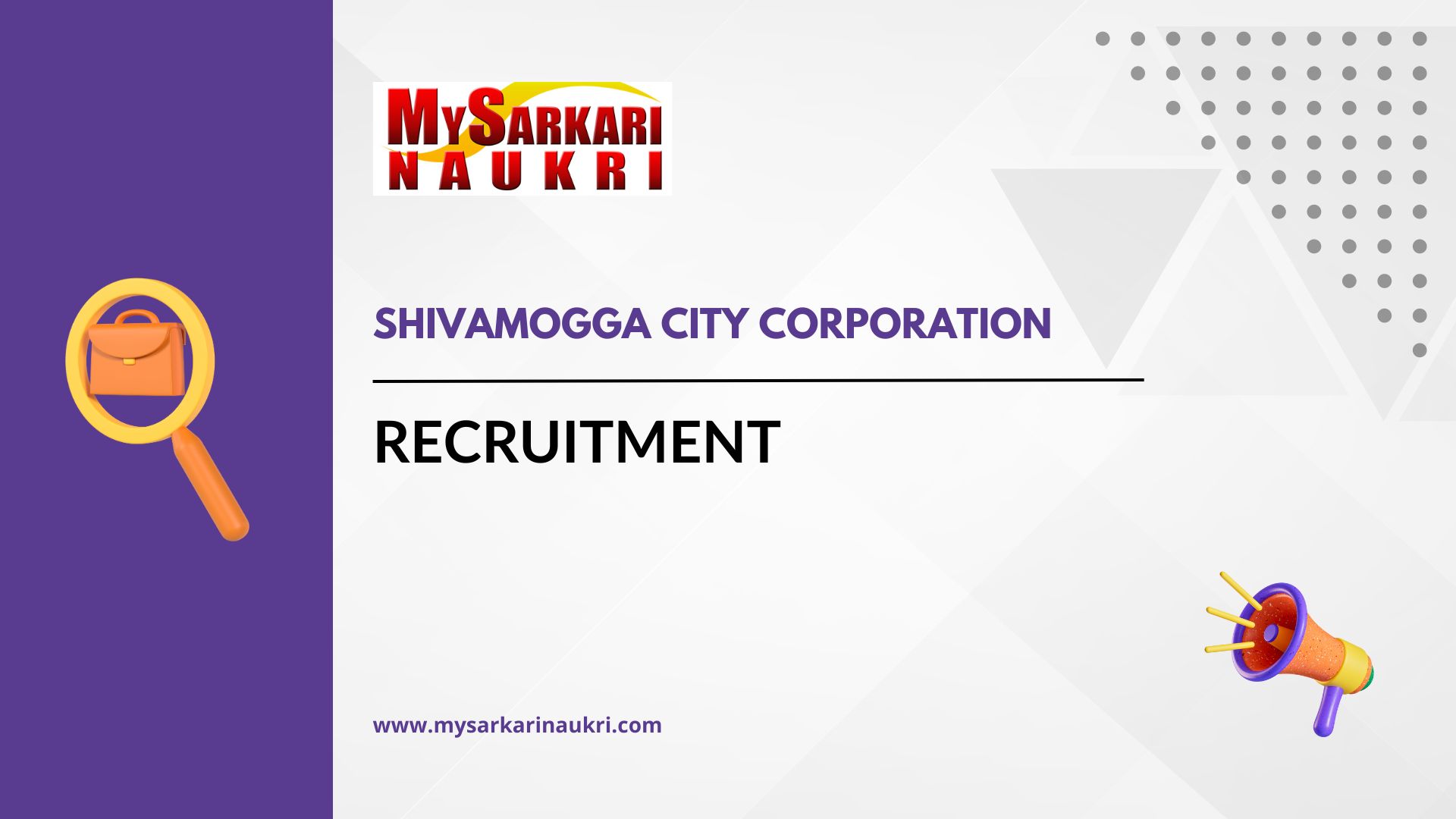 Shivamogga City Corporation Recruitment - MySarkariNaukri En