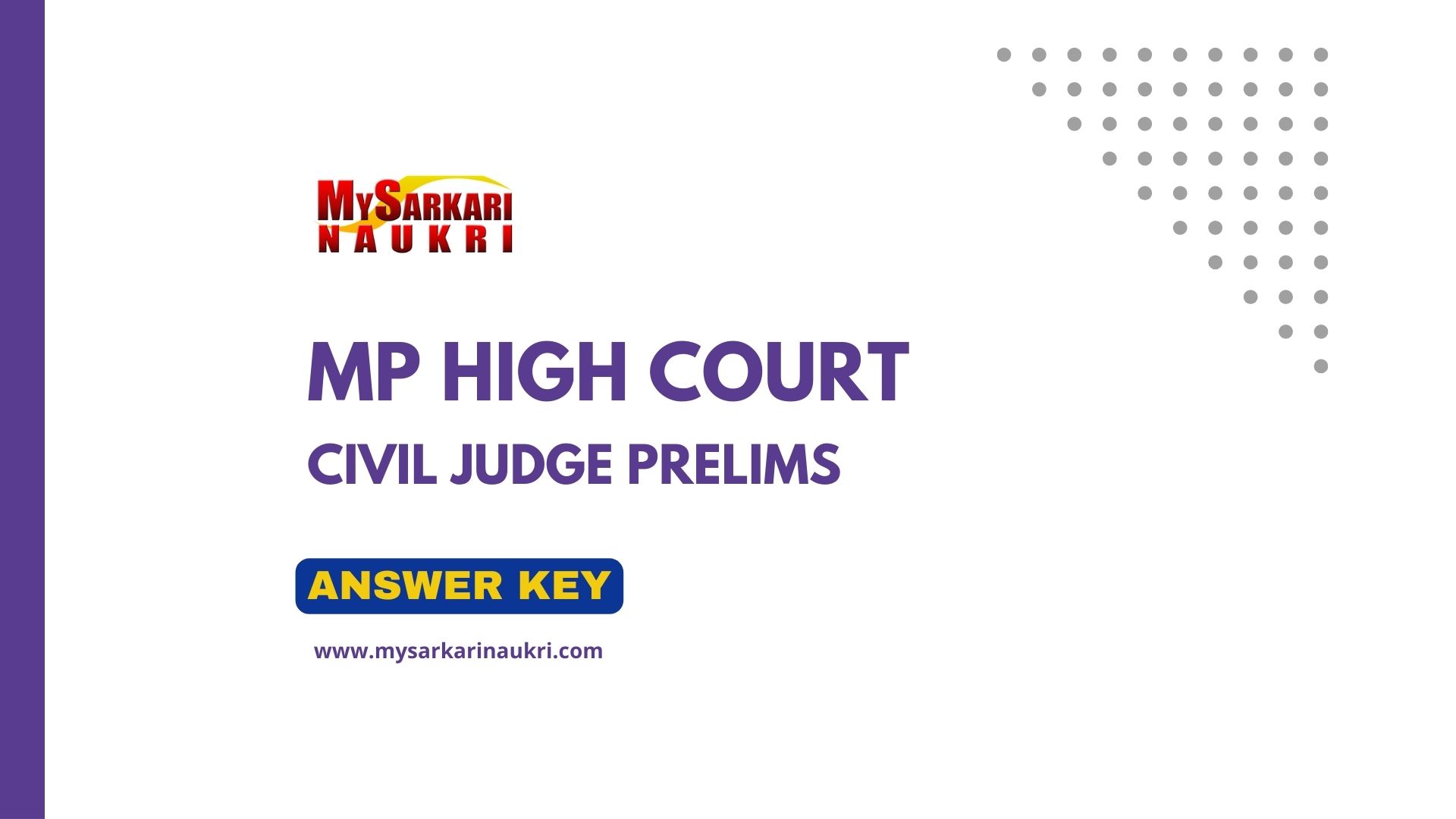 MP High Court Civil Judge Prelims Answer Key - MySarkariNaukri En