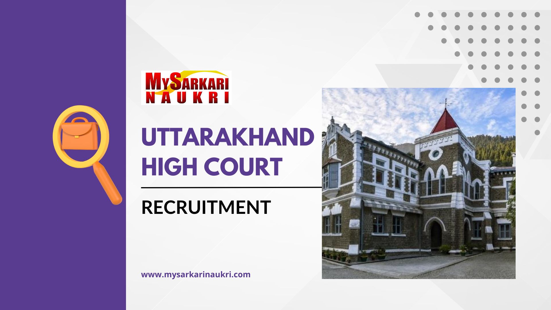 Uttarakhand High Court Recruitment - MySarkariNaukri En