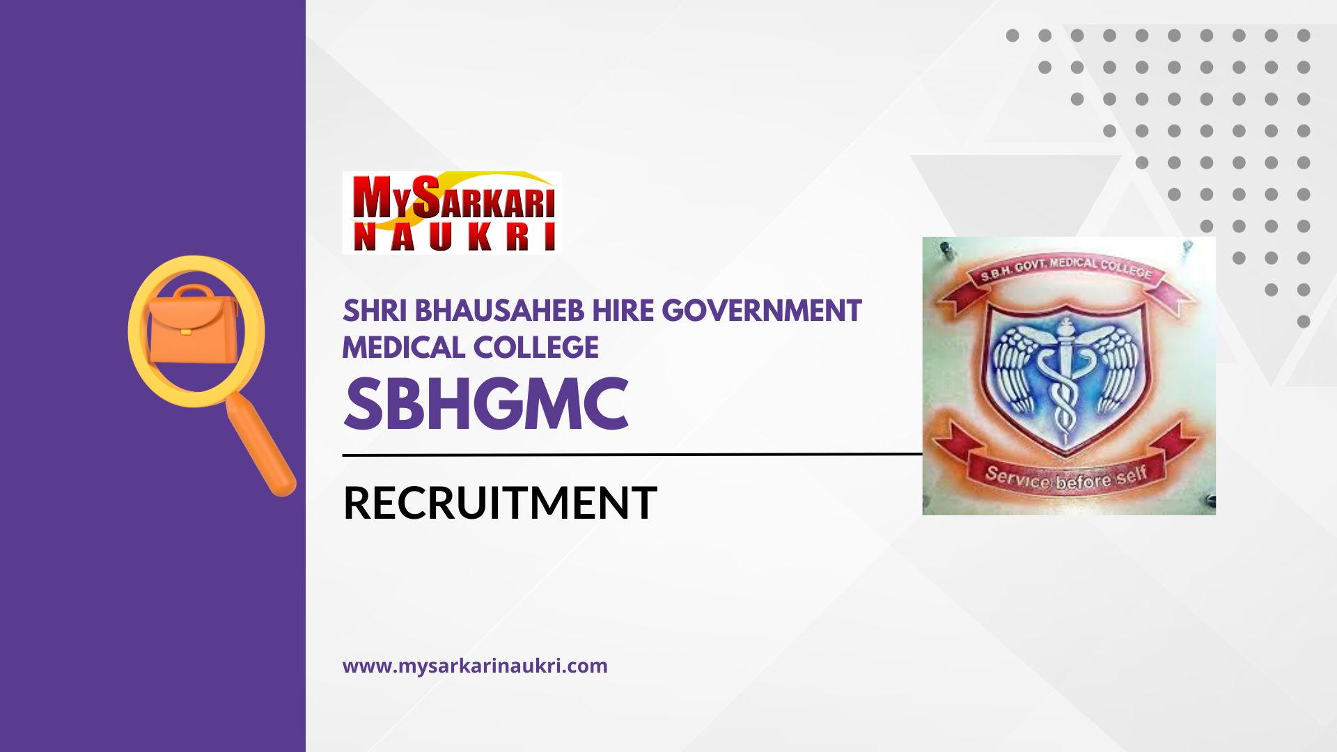 Shri Bhausaheb Hire Government Medical College (SBHGMC) Recruitment ...