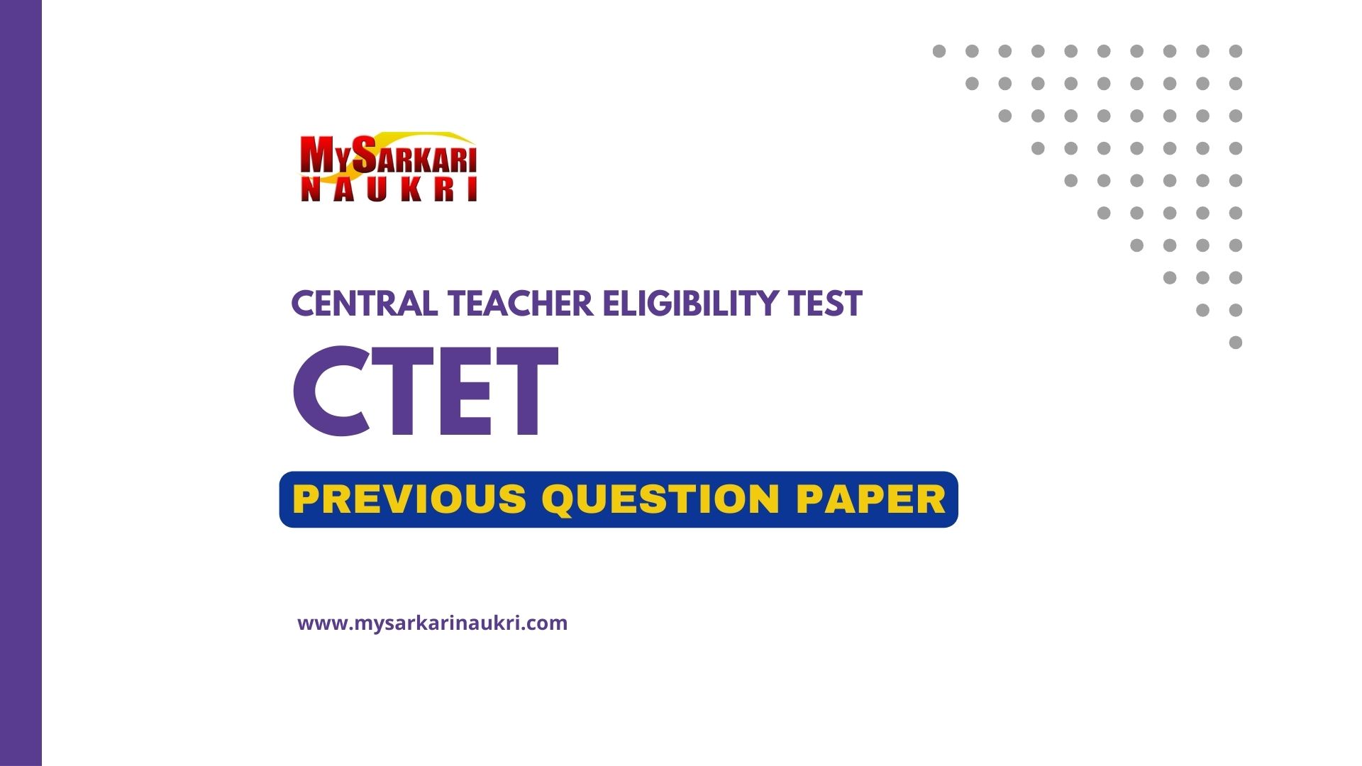 CBSE CTET Question Papers - MySarkariNaukri En
