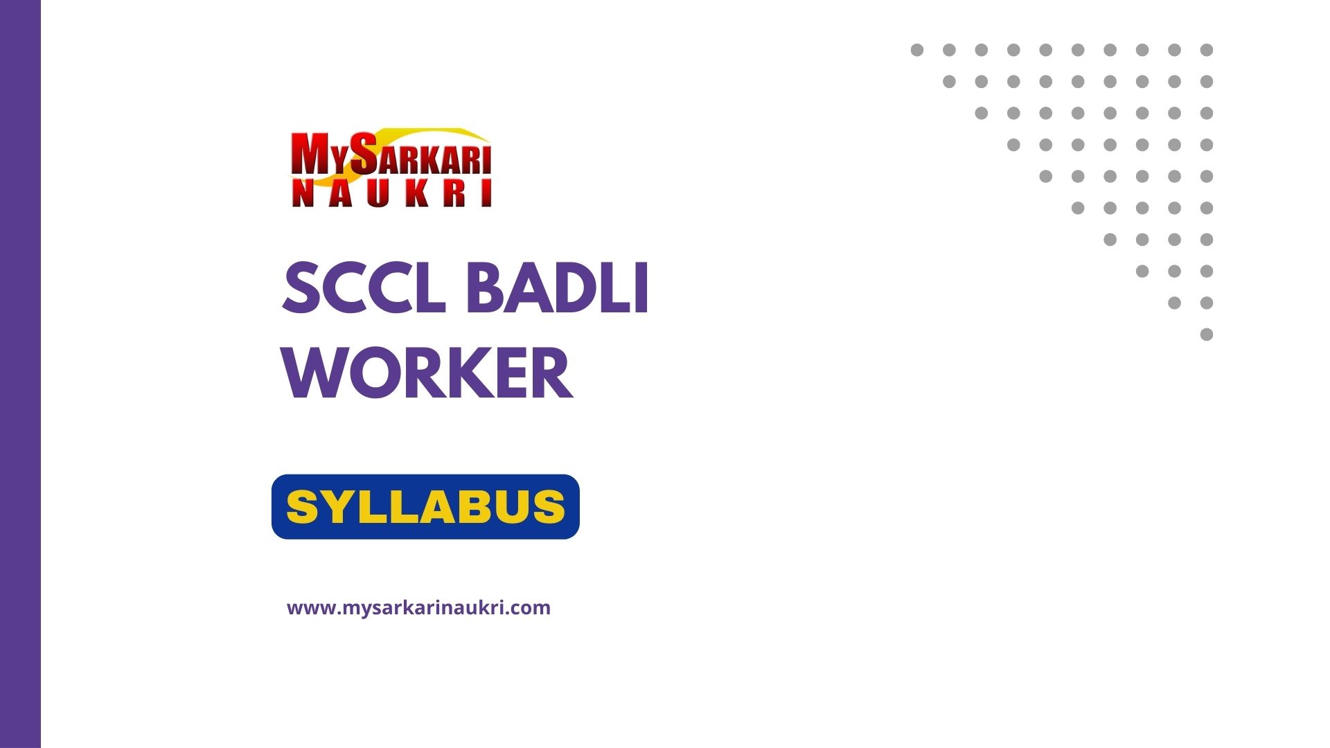 SCCL Badli Worker Syllabus - MySarkariNaukri En