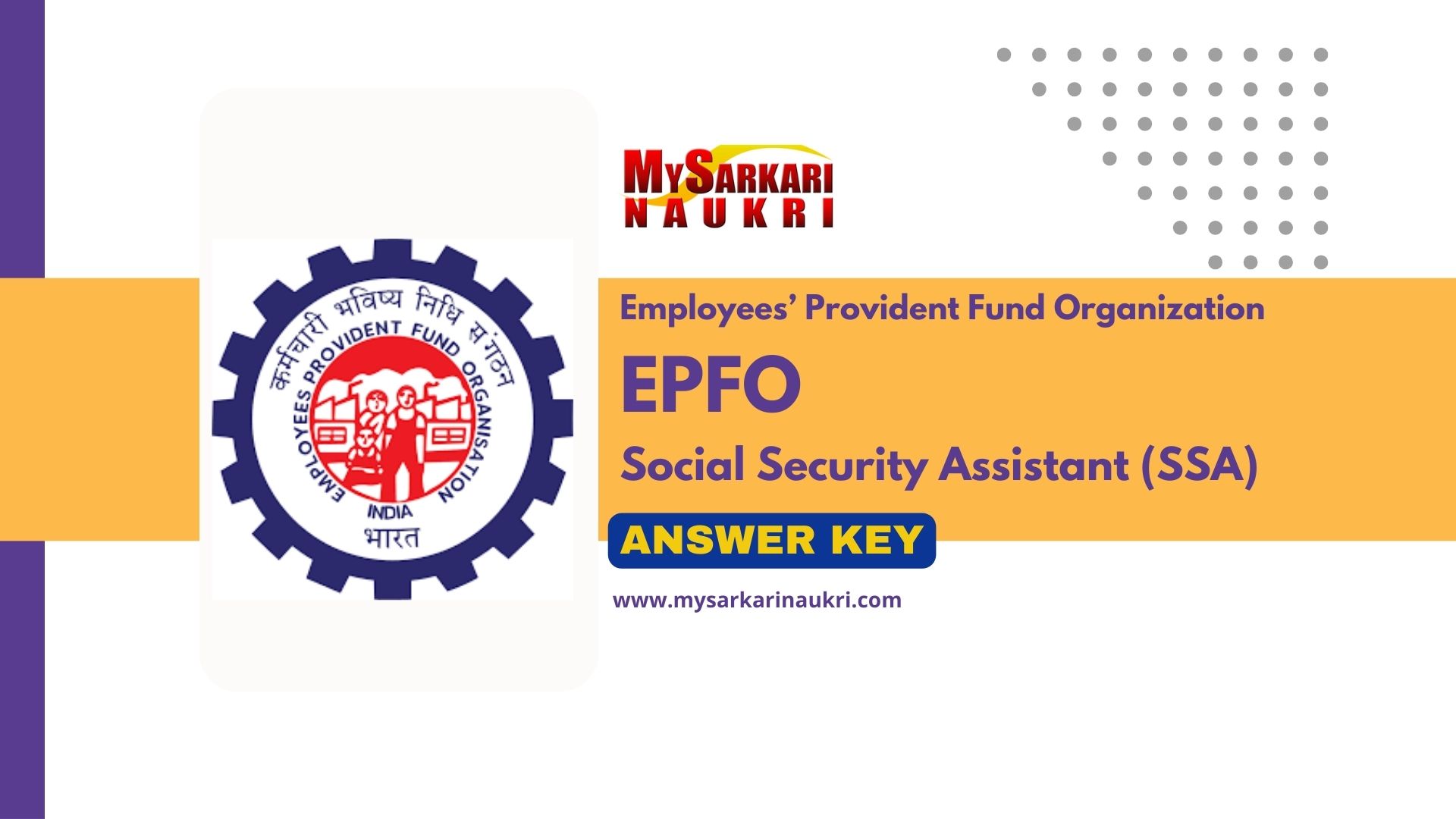 EPFO SSA Final Answer Key 2024 (Out) | Exam Key, Objections ...
