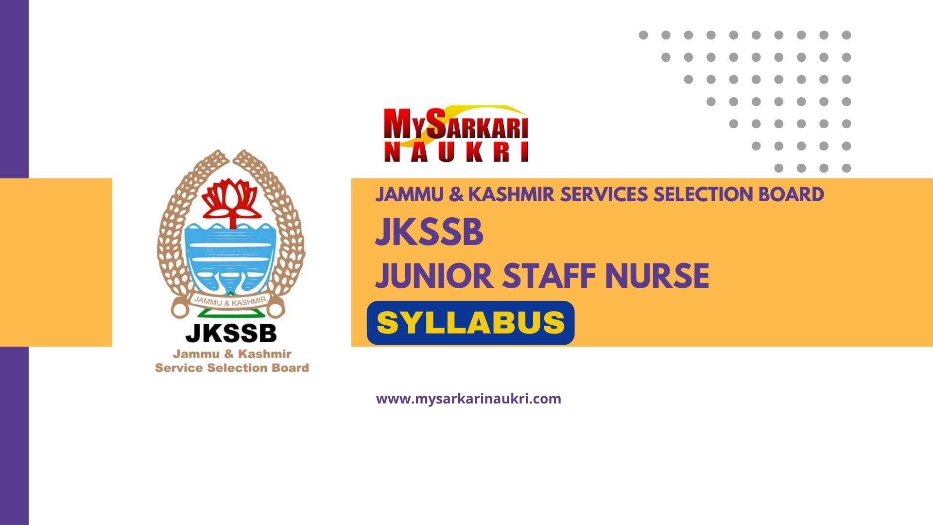 JKSSB Junior Staff Nurse Syllabus and Exam Pattern - MySarkariNaukri En