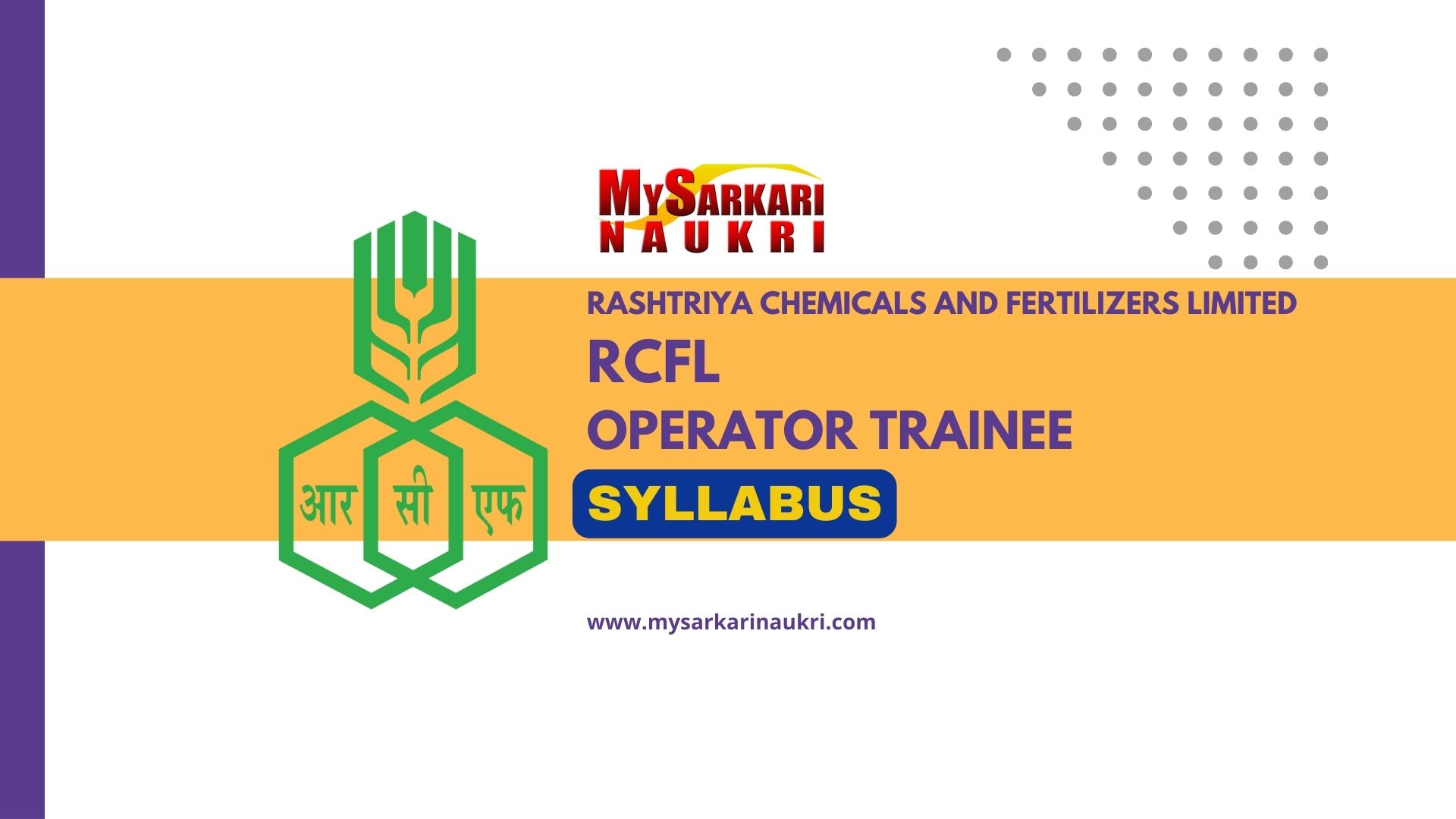 RCFL Operator Trainee Syllabus and Exam Pattern - MySarkariNaukri En