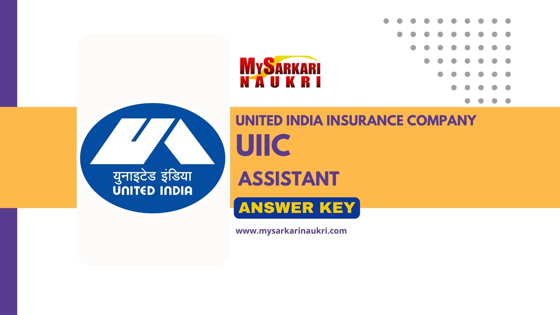 Download UIIC Assistant Answer Key - MySarkariNaukri En