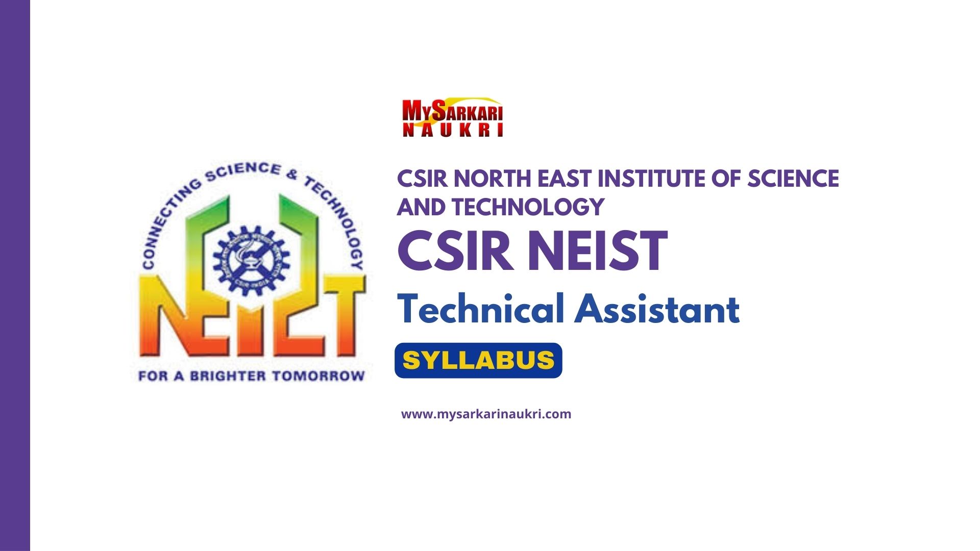 CSIR NEIST Technical Assistant Syllabus - MySarkariNaukri En