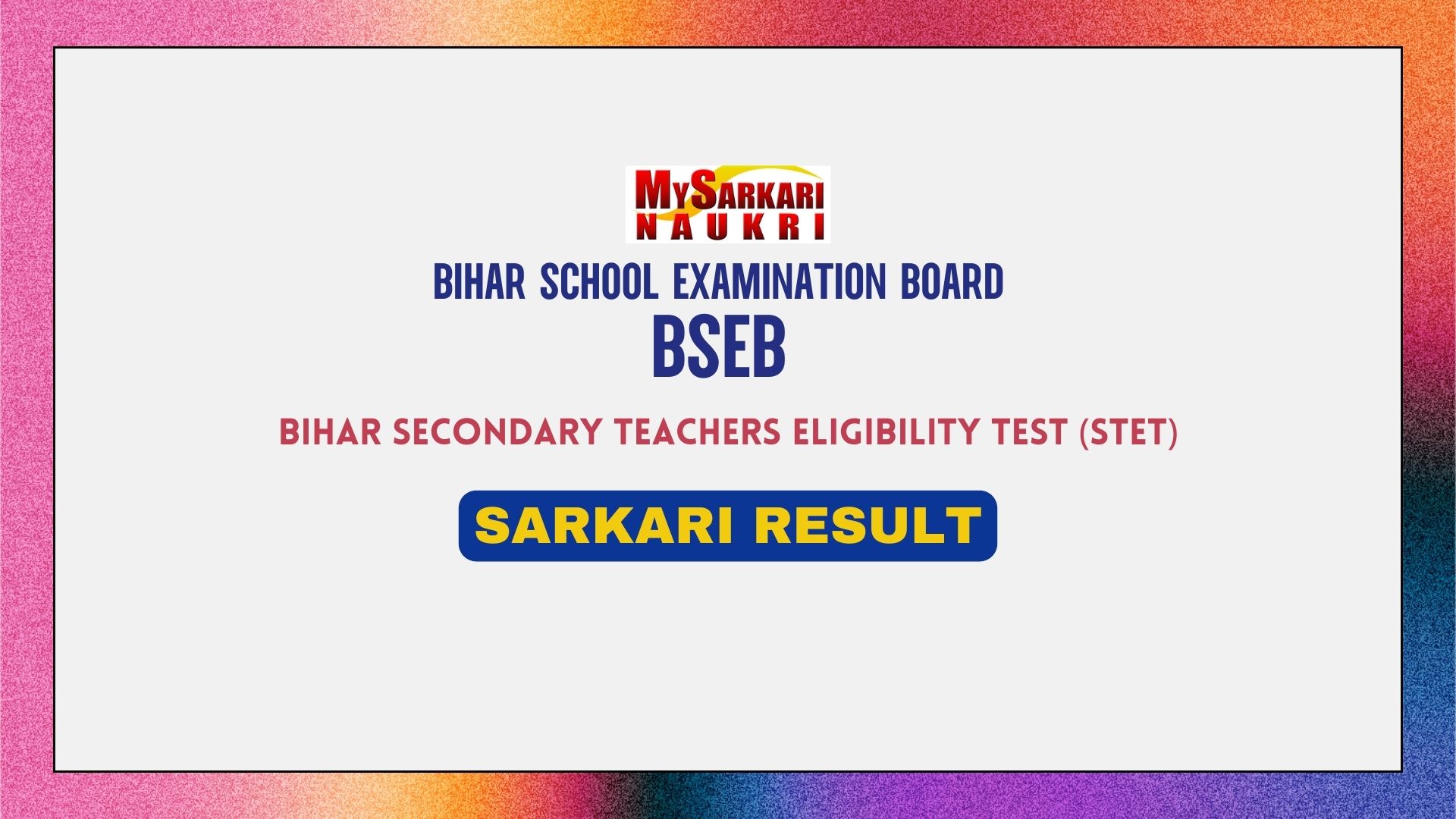 Bihar STET Result 2024: Check Cut Off Marks and Merit List ...