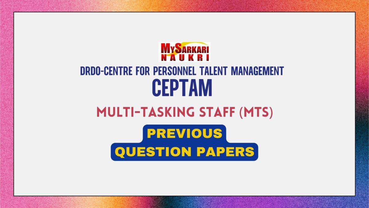 DRDO CEPTAM MTS Previous Question Papers - MySarkariNaukri En