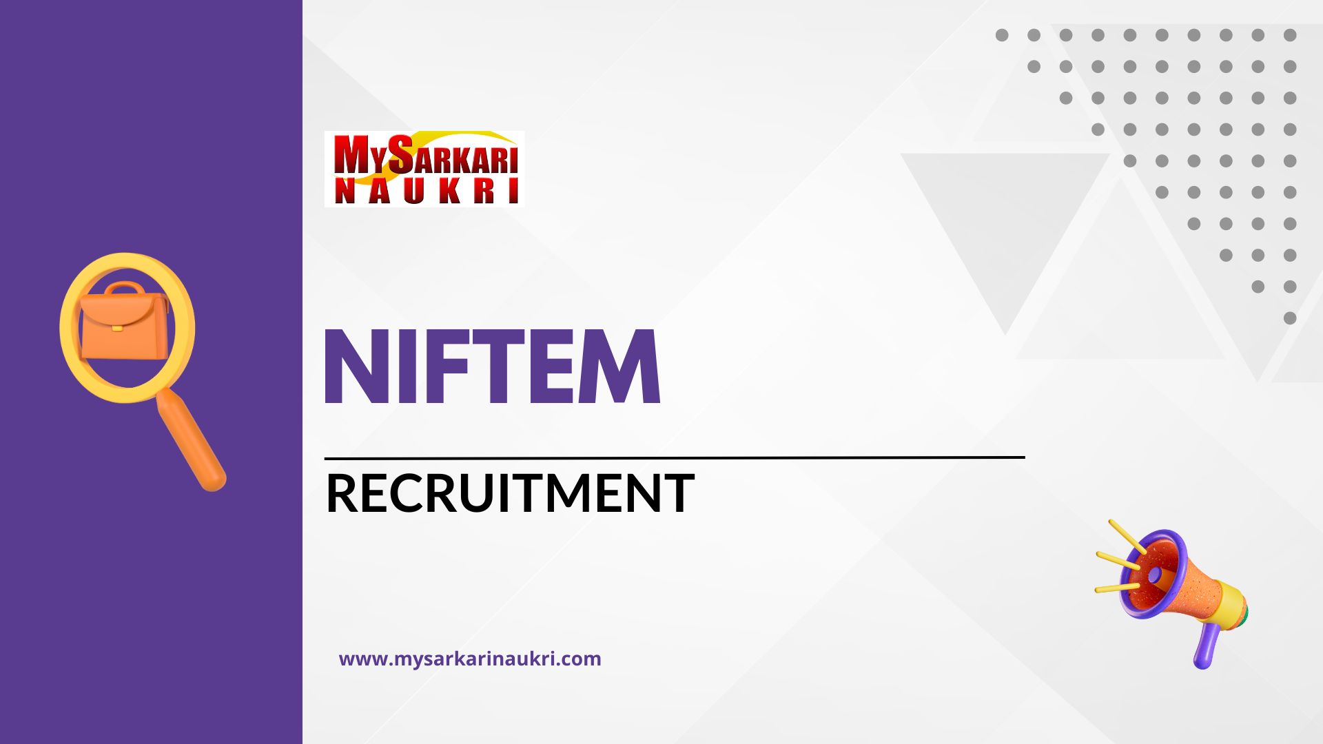 NIFTEM Recruitment - MySarkariNaukri En