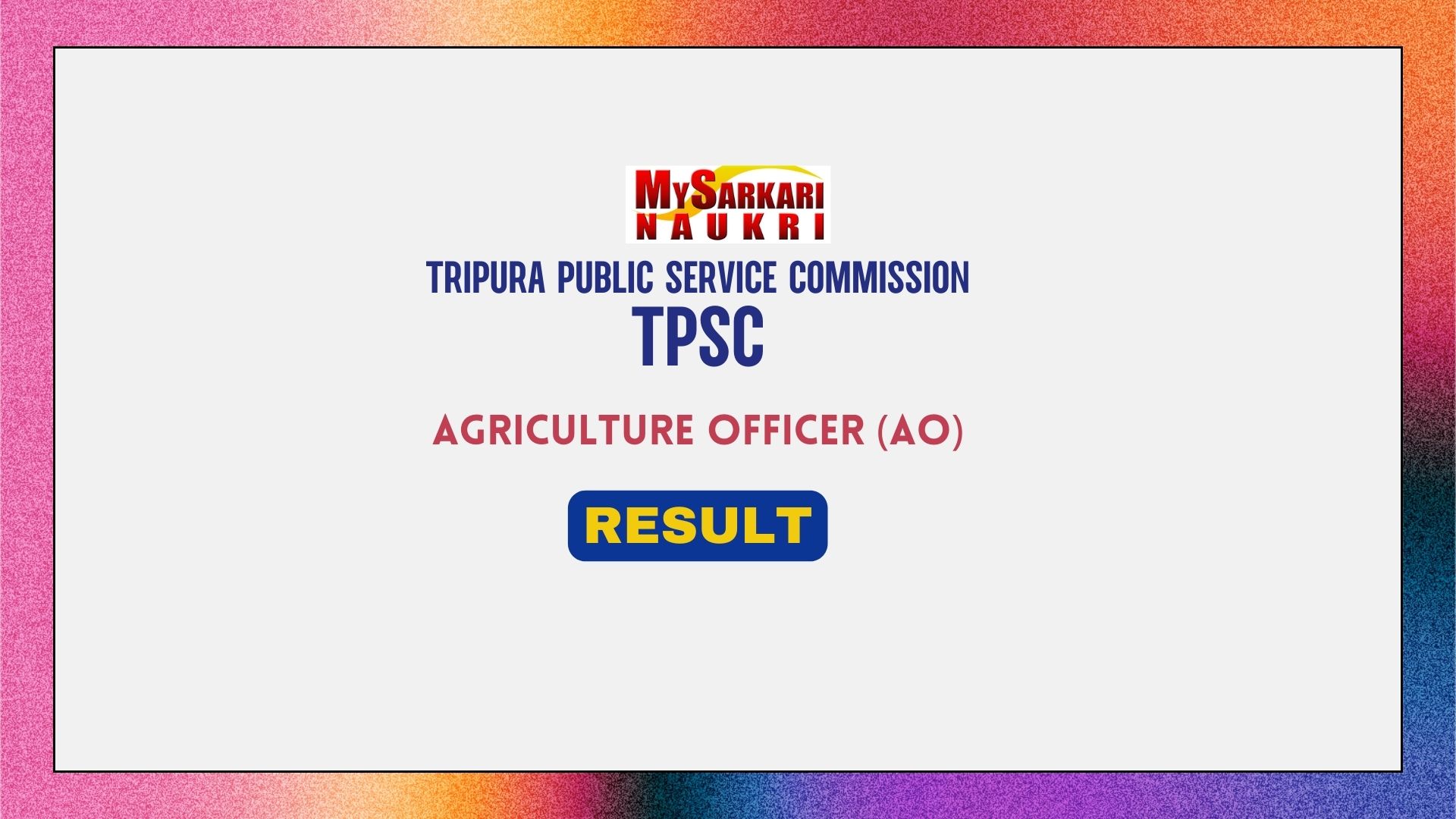 TPSC Agriculture Officer Result 2024 (Out) | Cut Off, Merit List ...