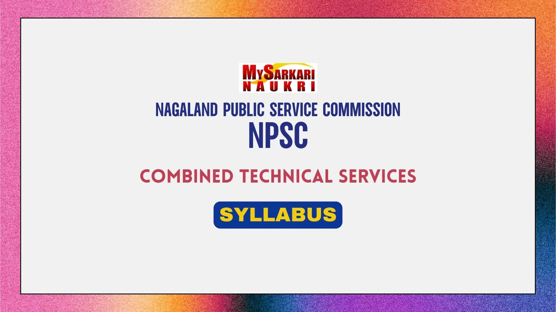 NPSC Combined Technical Services Exam Syllabus - MySarkariNaukri En