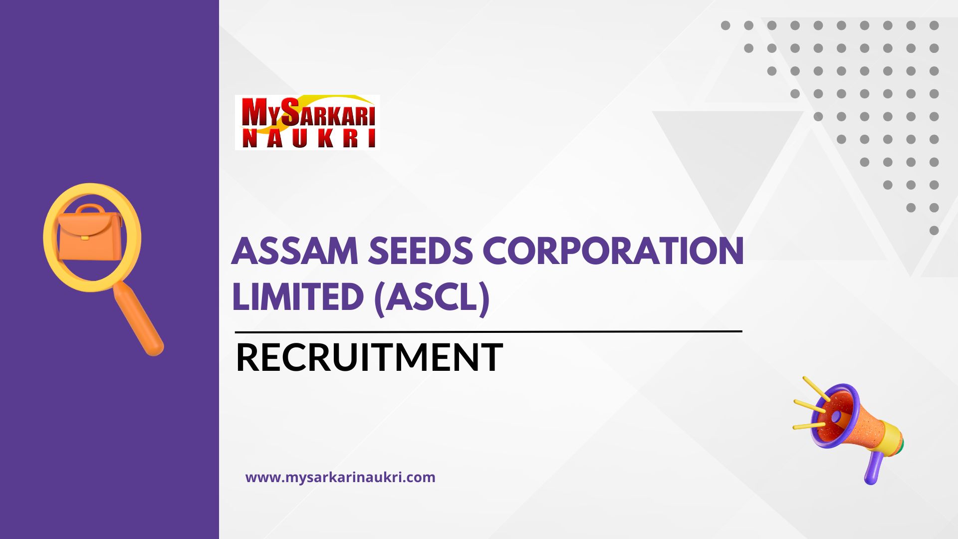 Assam Seeds Corporation Limited (ASCL) Recruitment - MySarkariNaukri En