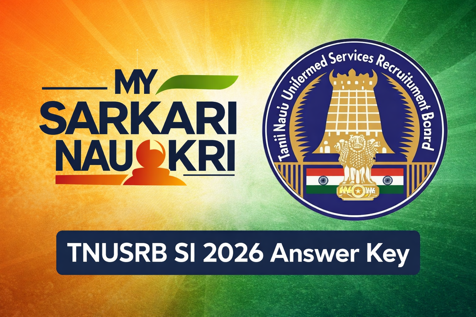 TNUSRB SI Answer Key 2025 OUT - Download PDF, Response Sheet ...