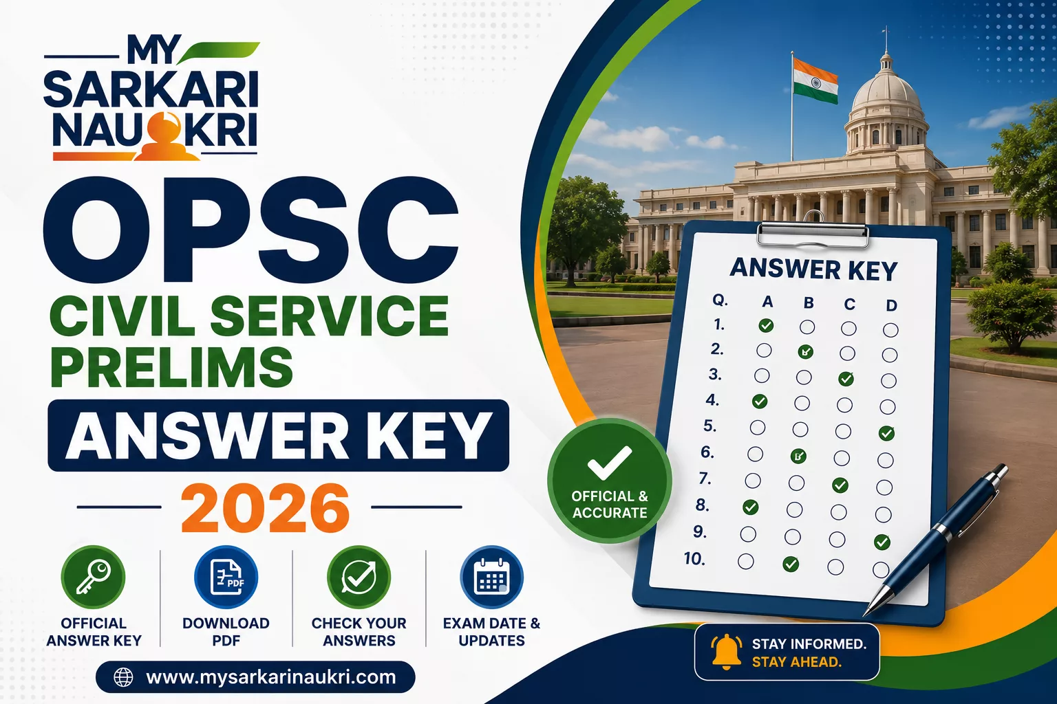 OPSC Civil Service Prelims Answer Key 2026 (Out) - Download PDF ...