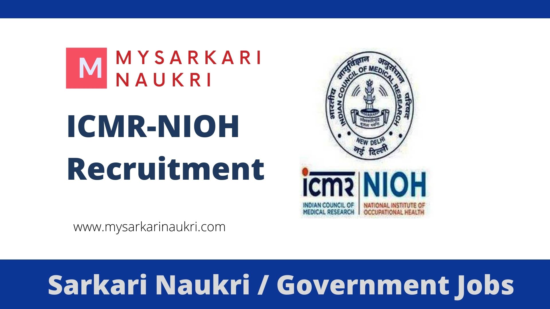 NIOH Recruitment 2024 For 27 Assistant, Technician, Lab Attendant - MySarkariNaukri.com