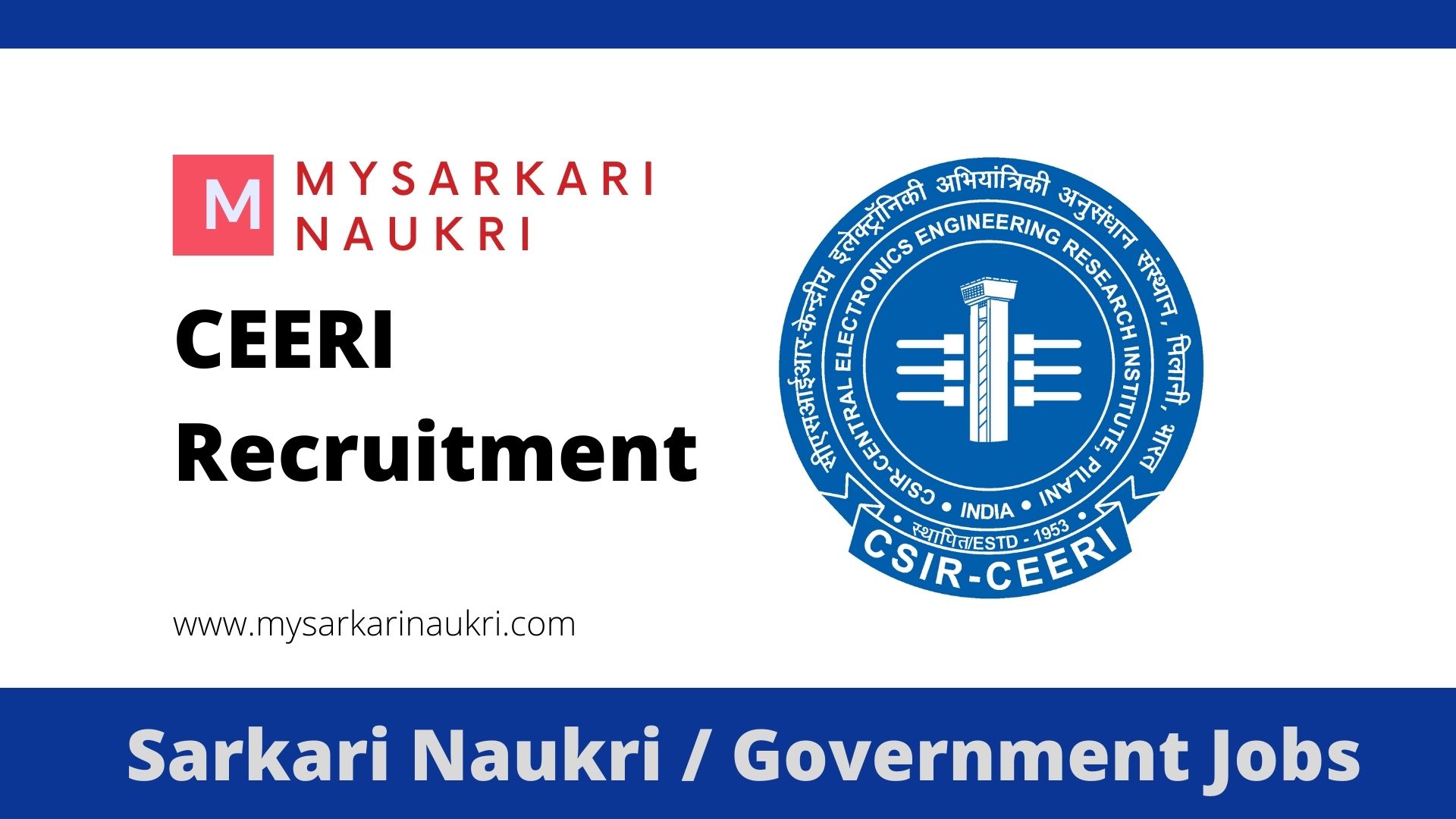 CEERI Recruitment 2024 For 11 Technical Assistant - MySarkariNaukri.com