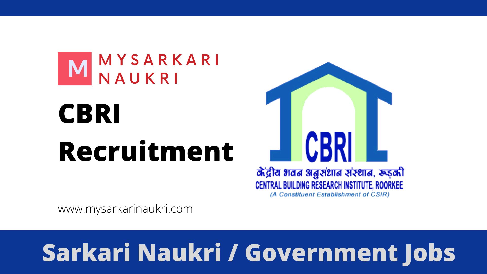 CBRI Recruitment 2023 cbri.res.in Central Building Research Institute