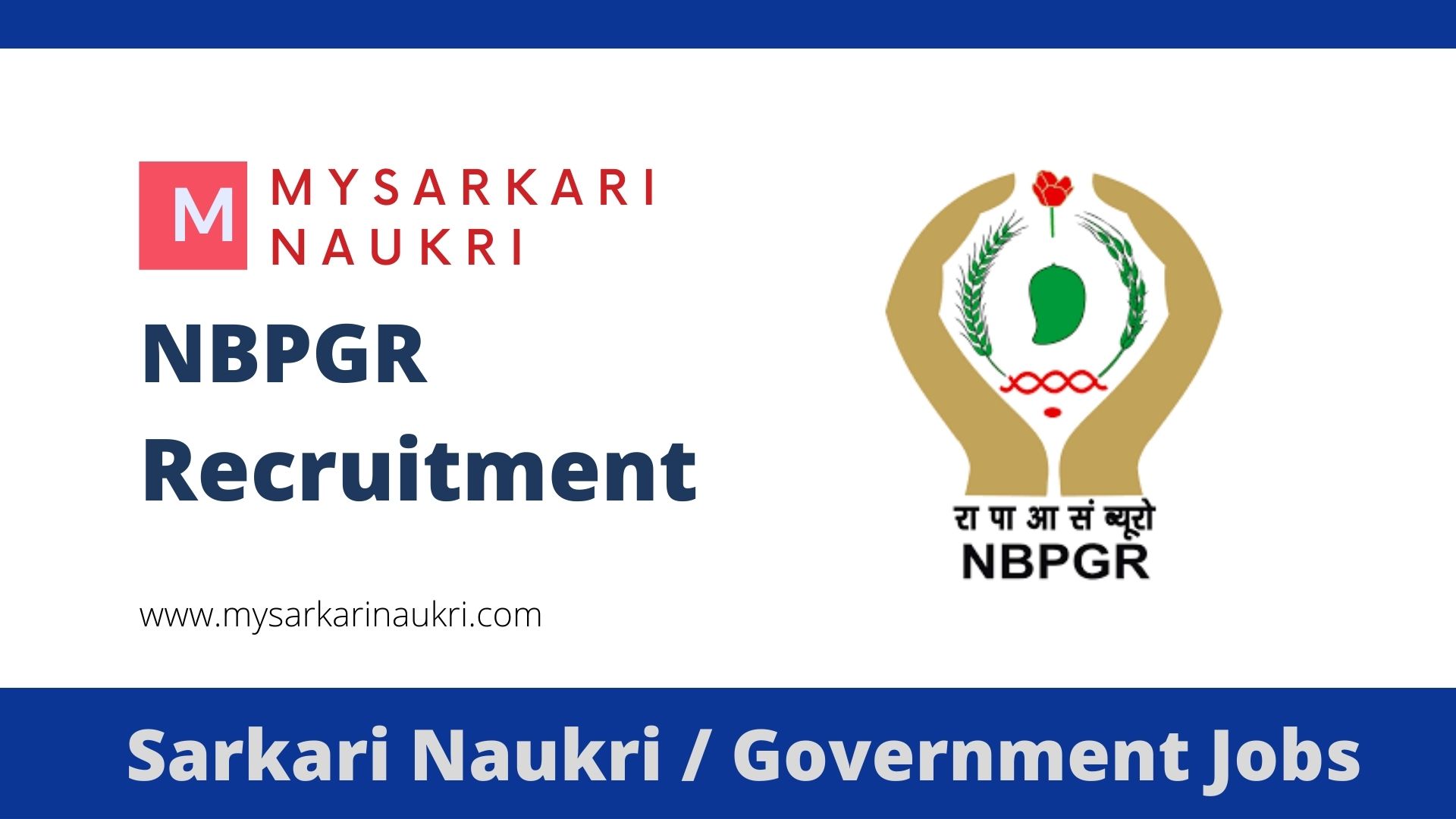 NBPGR Recruitment 2025 For Young Professional-I - MySarkariNaukri.com