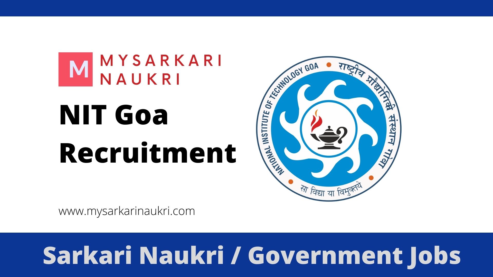 NIT Goa Recruitment 2025 For Registrar - MySarkariNaukri.com