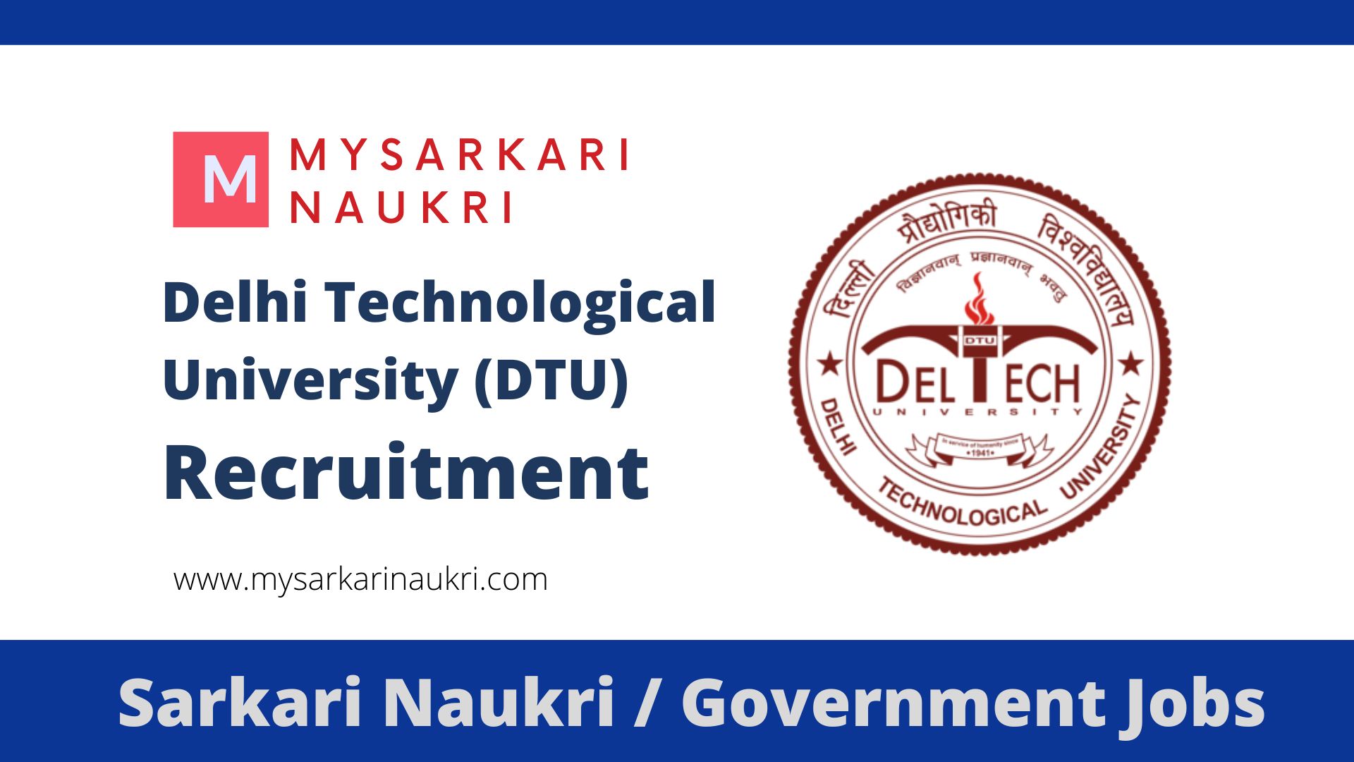 Delhi Technological University Recruitment 2025 For 88 Apprenticeship ...