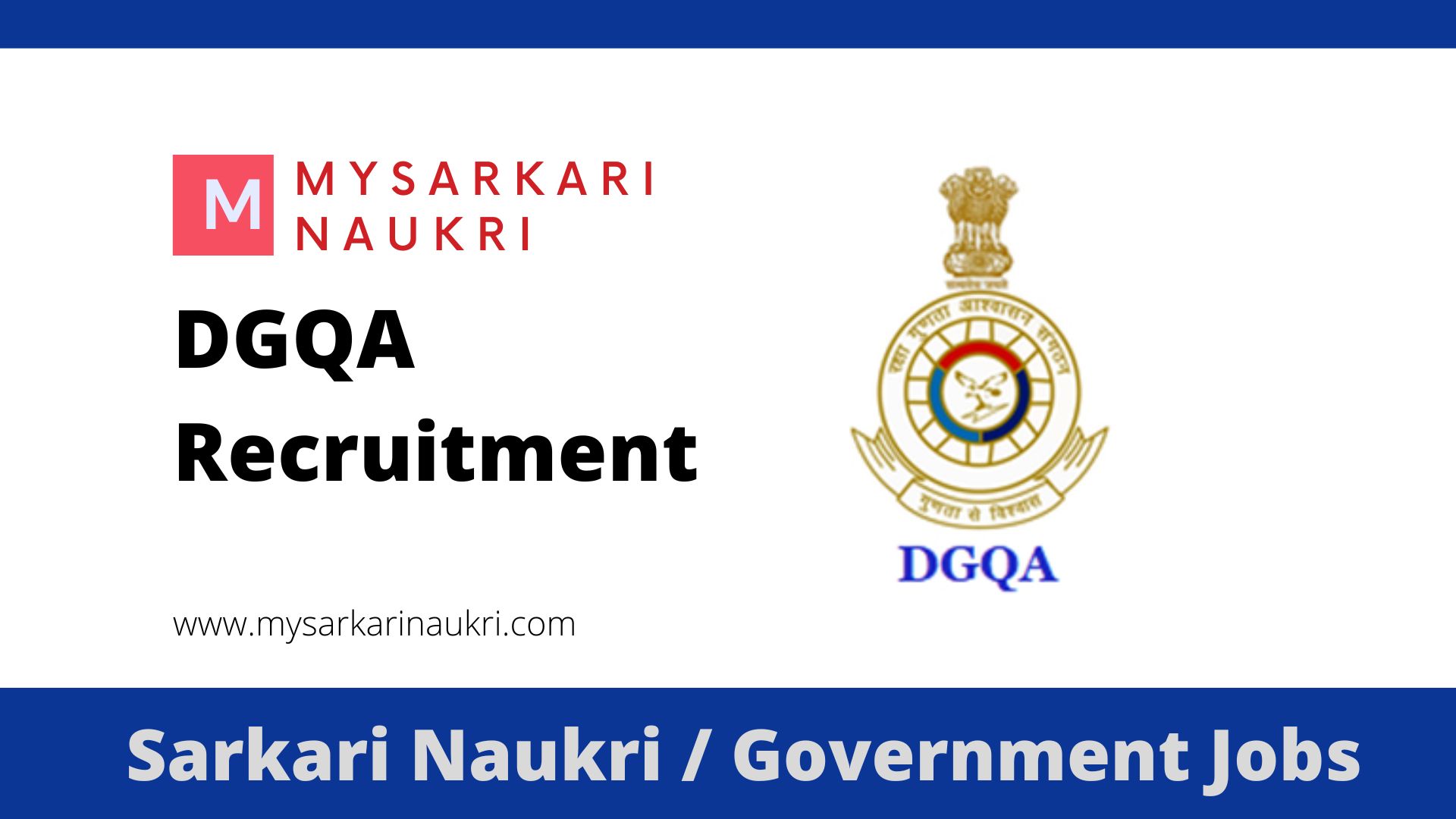 DGQA Recruitment 2025 dgqadefence.gov.in DGQA Jobs