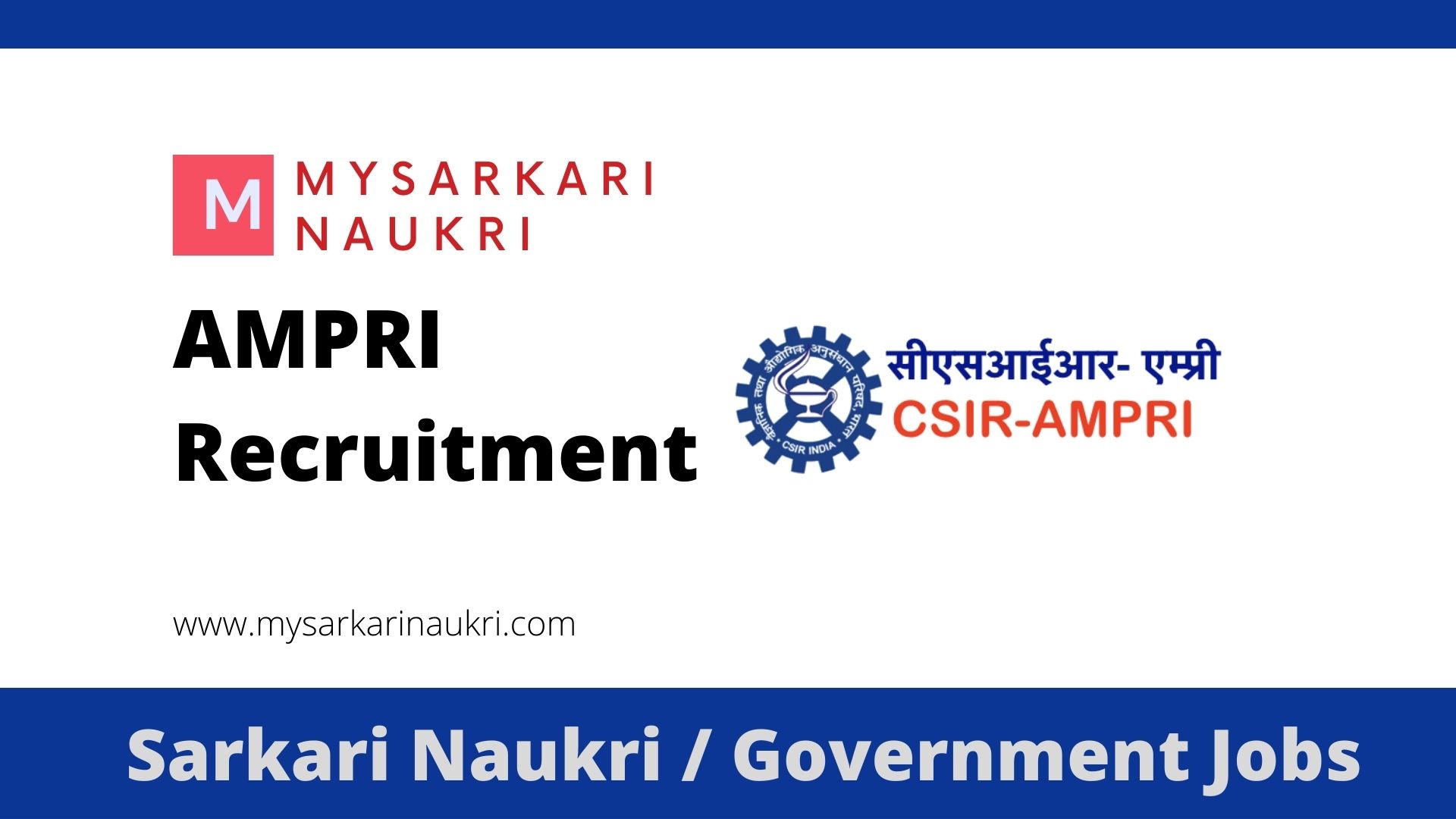 AMPRI Recruitment 2025 For 12 Project Associate and Various Posts ...